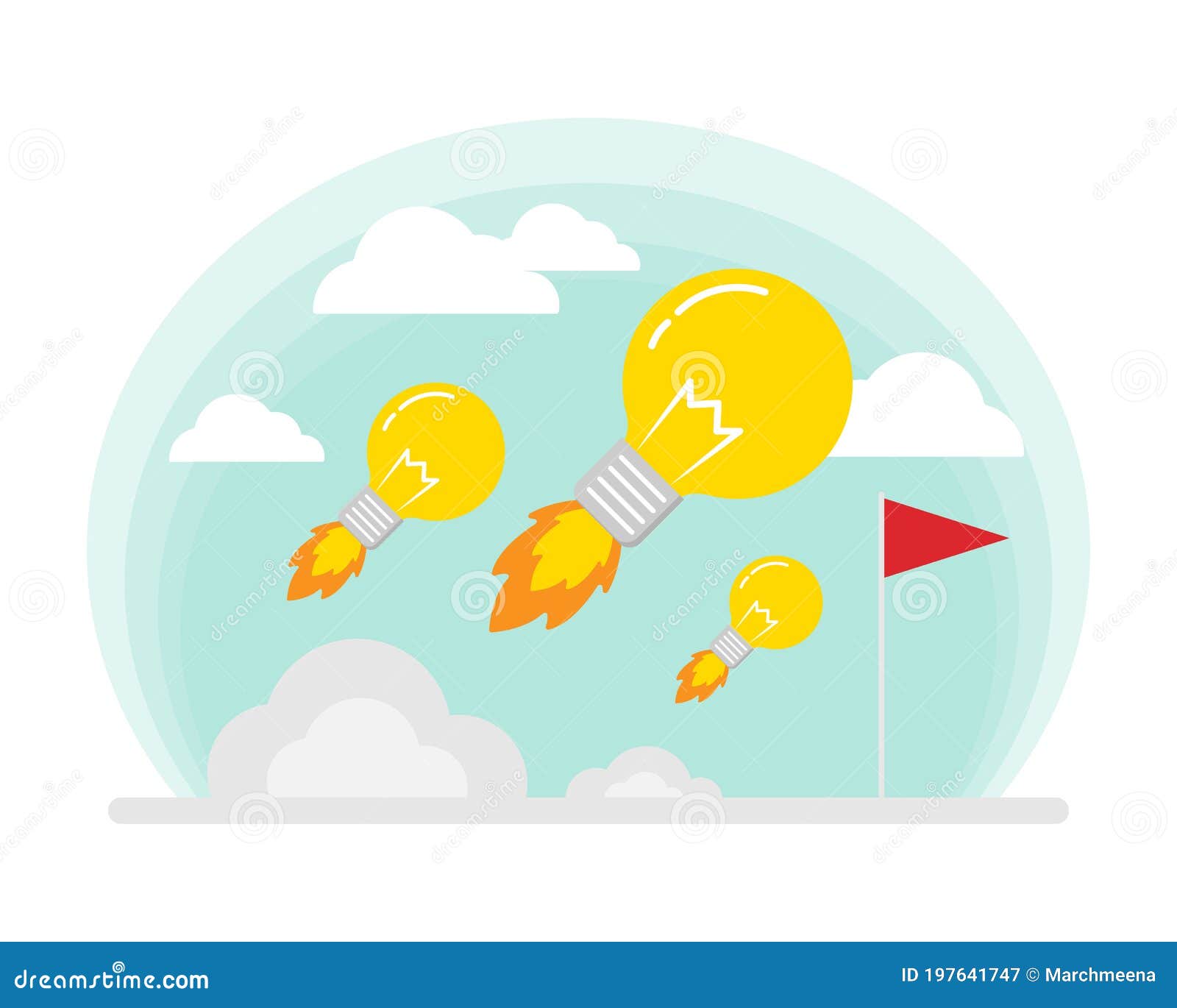 Light Bulb Rocket Design Meaning Power of Thinking Idea Concept Stock ...