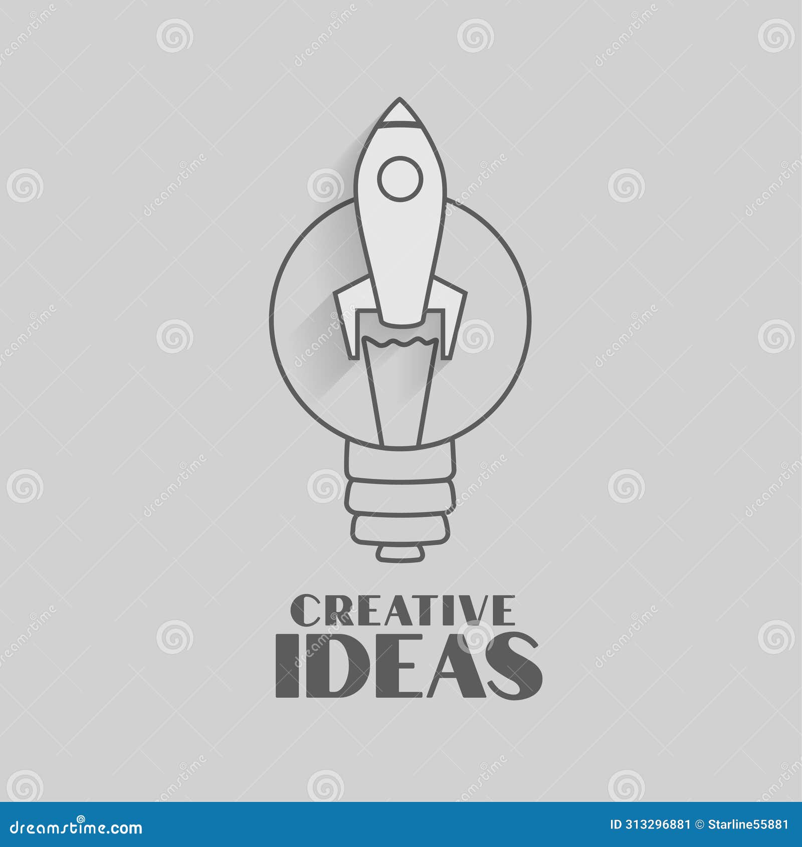 Light Bulb and Rocket Icons Represent Success Idea Concept Stock Vector ...
