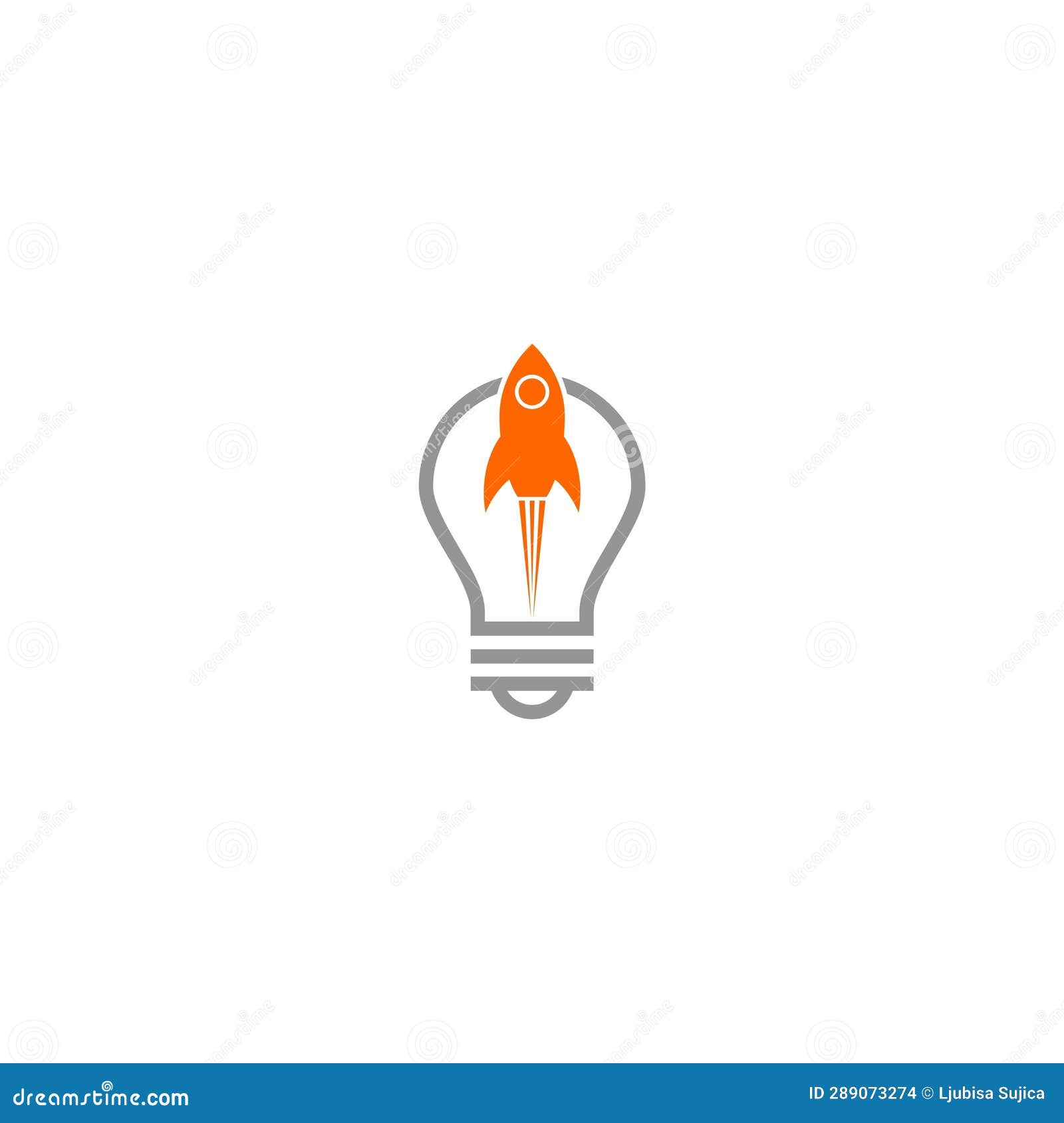 Light Bulb and Rocket Logo Icon Template on White Background. Creative ...