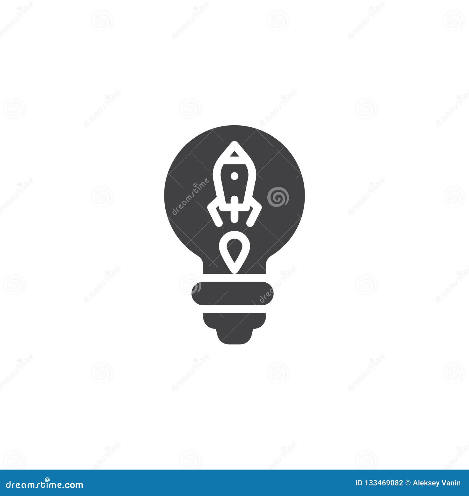 Light Bulb with Rocket Vector Icon Stock Vector - Illustration of ...