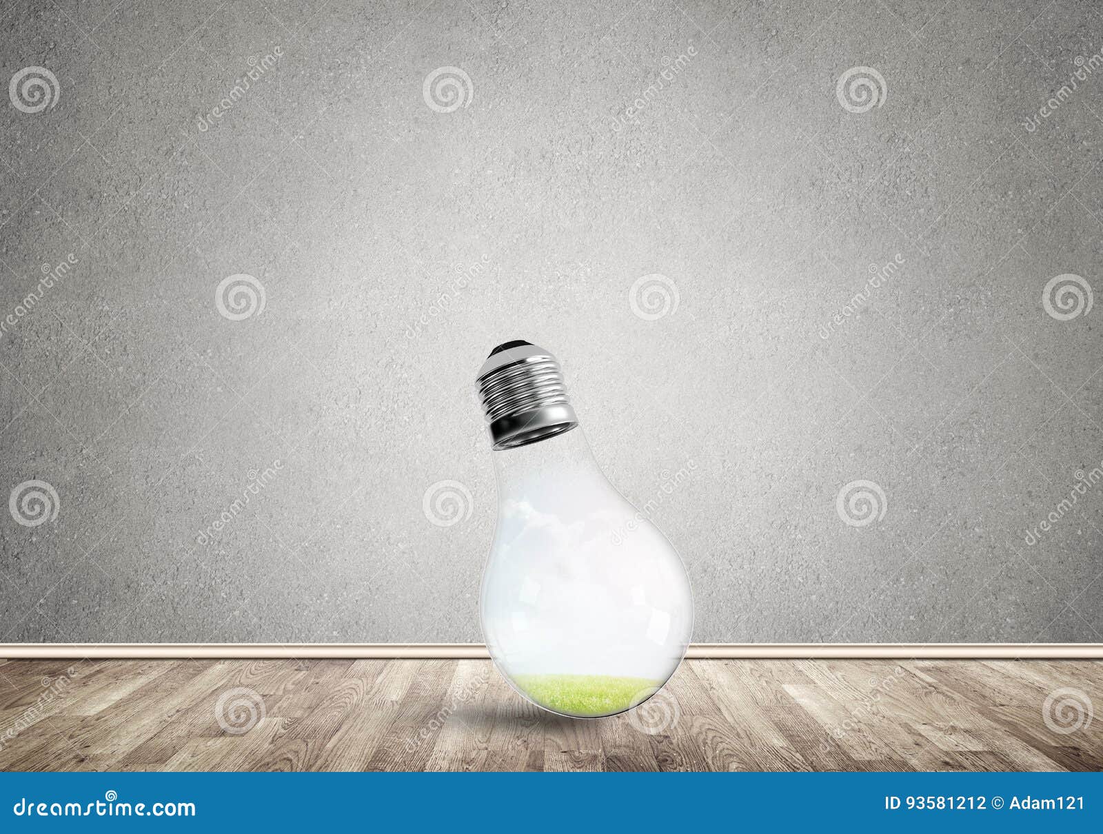 Light bulb in room stock photo. Image of ecology, background - 93581212