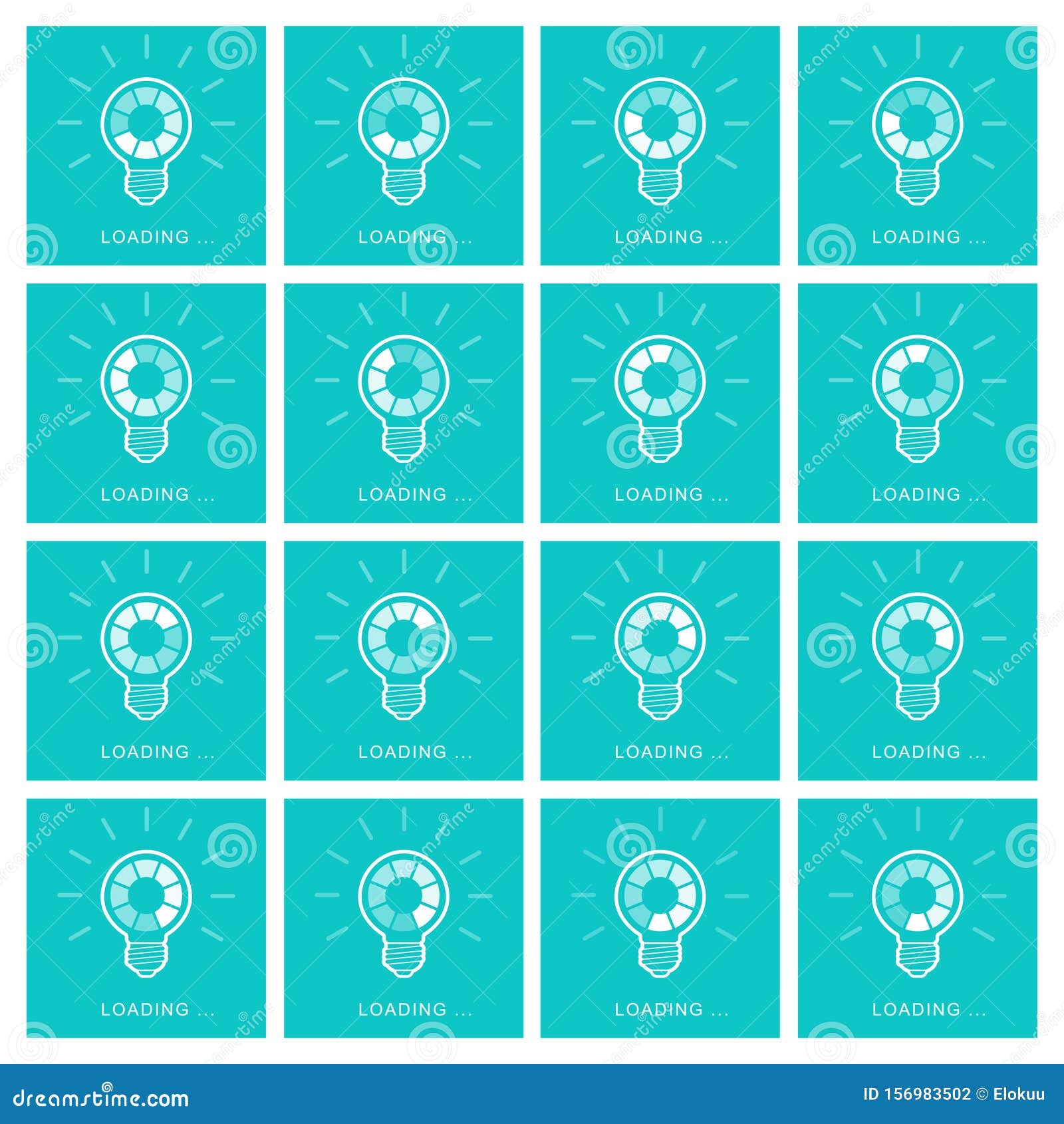 Light Bulb with Rotating Preloader Animation Line Stock Vector ...