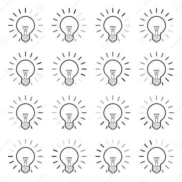 Light Bulb Rotating Rays Animation Sprite Linear Stock Vector ...