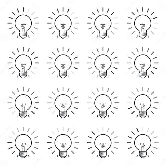 Light Bulb Rotating Rays Animation Sprite Linear Stock Vector ...