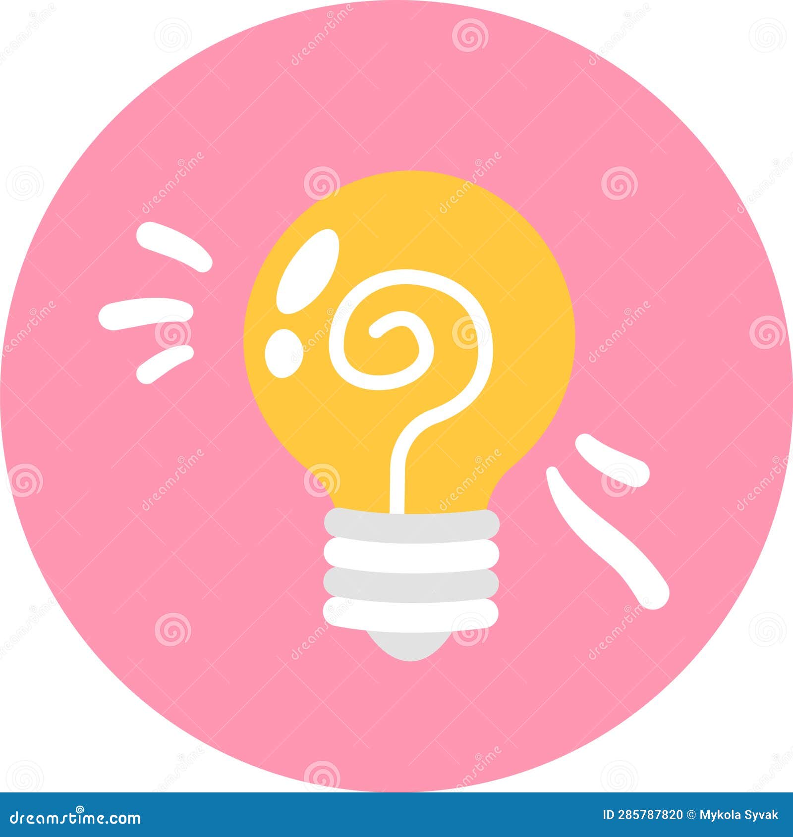 Light Bulb Round Badge stock illustration. Illustration of icon - 285787820