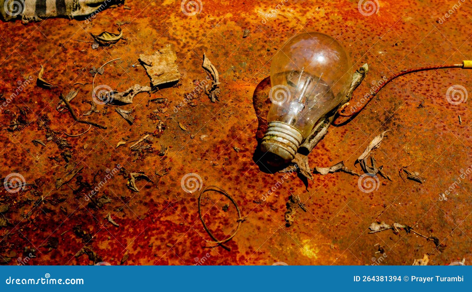 Light Bulb on Rusty Zinc As a Background Stock Photo - Image of ...