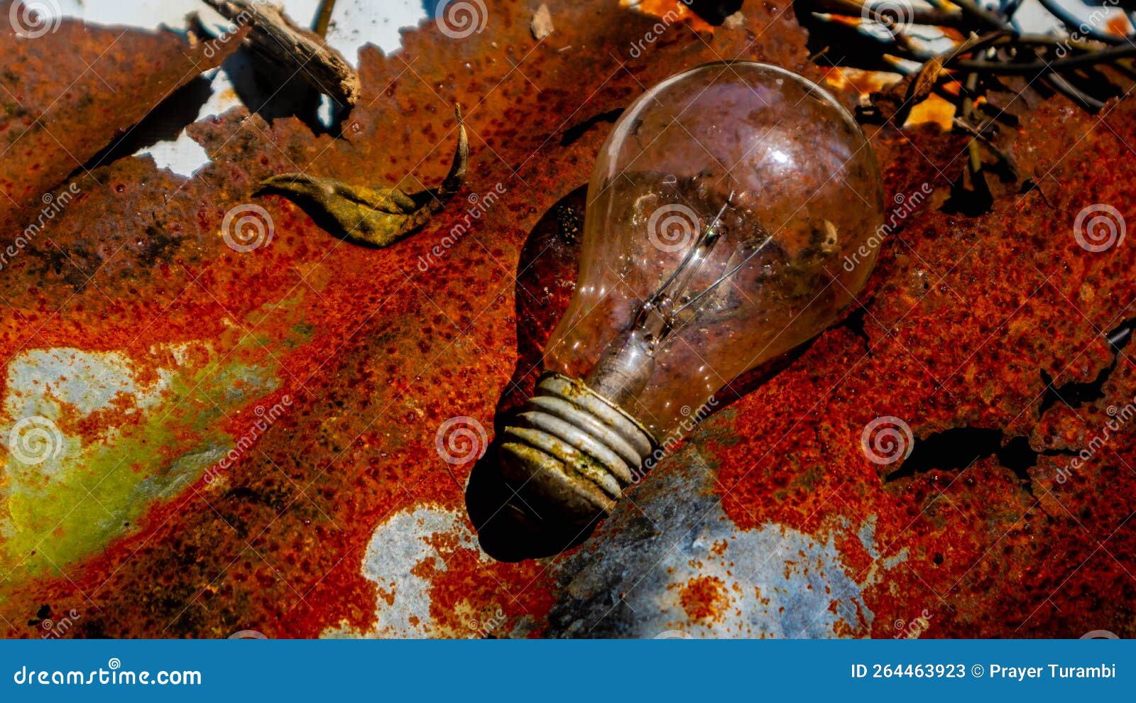 Light Bulb on Rusty Zinc As a Background Stock Image - Image of bright ...