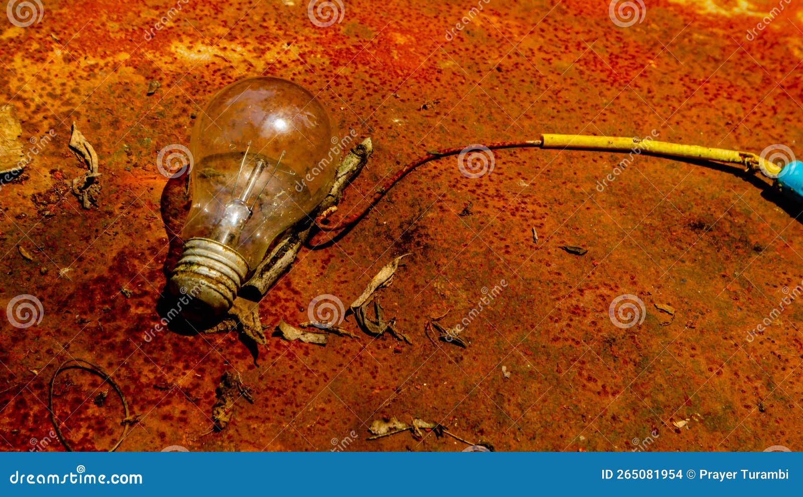 Light Bulb on Rusty Zinc As a Background Stock Photo - Image of ...