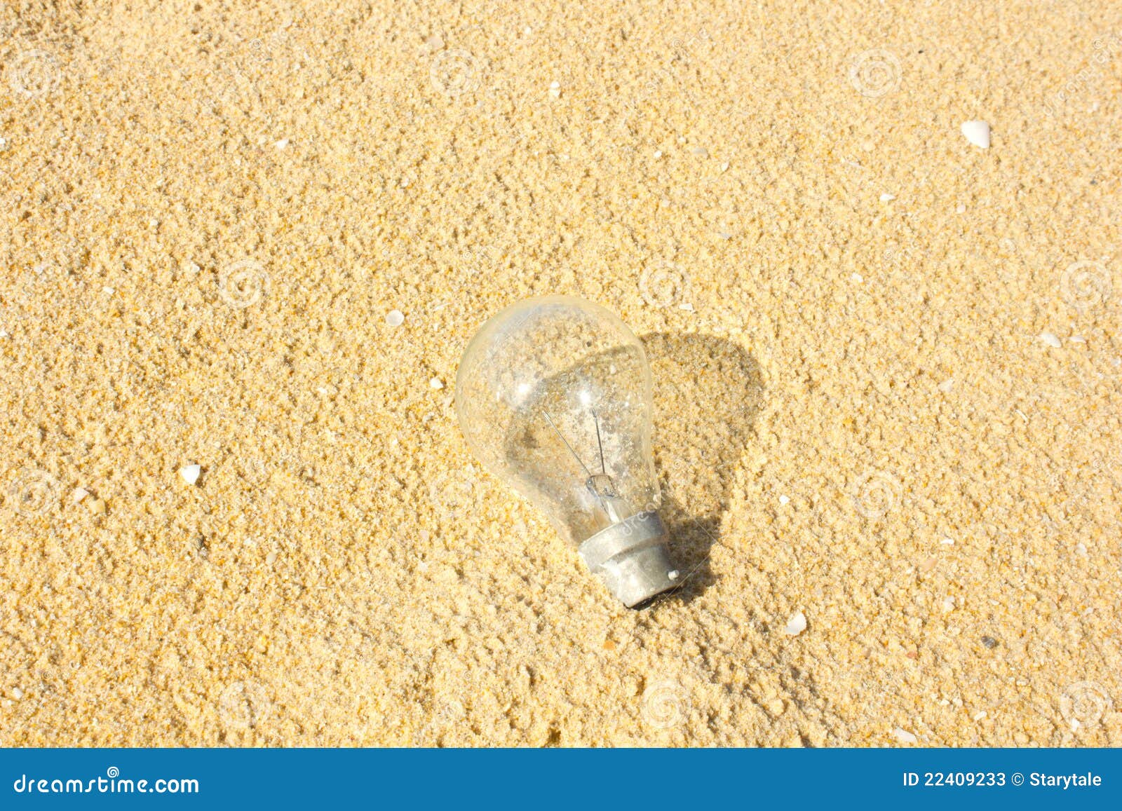 Light bulb on sand stock image. Image of discovery, innovation - 22409233
