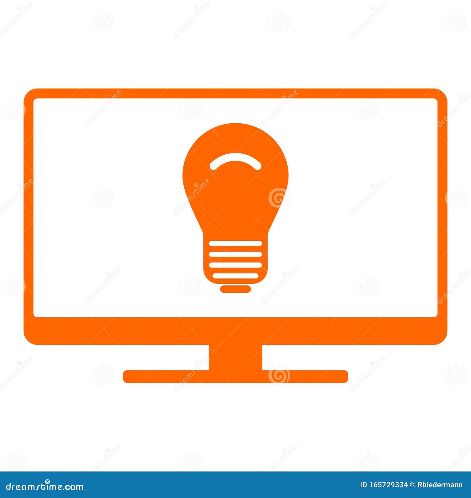 Light bulb and screen stock vector. Illustration of graphic - 165729334