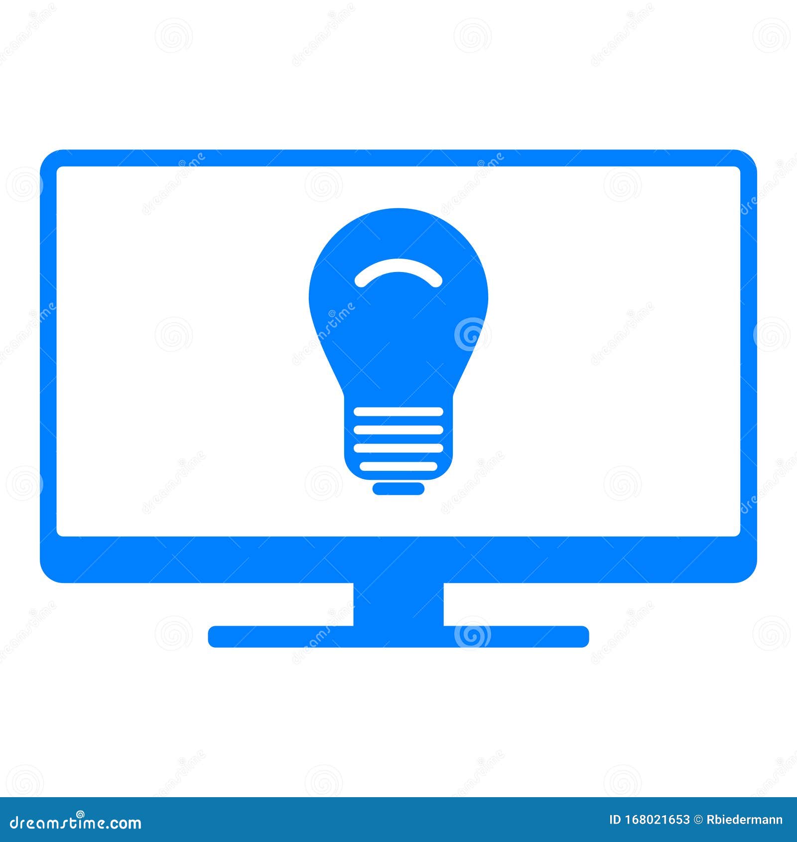 Light bulb and screen stock vector. Illustration of computer - 168021653