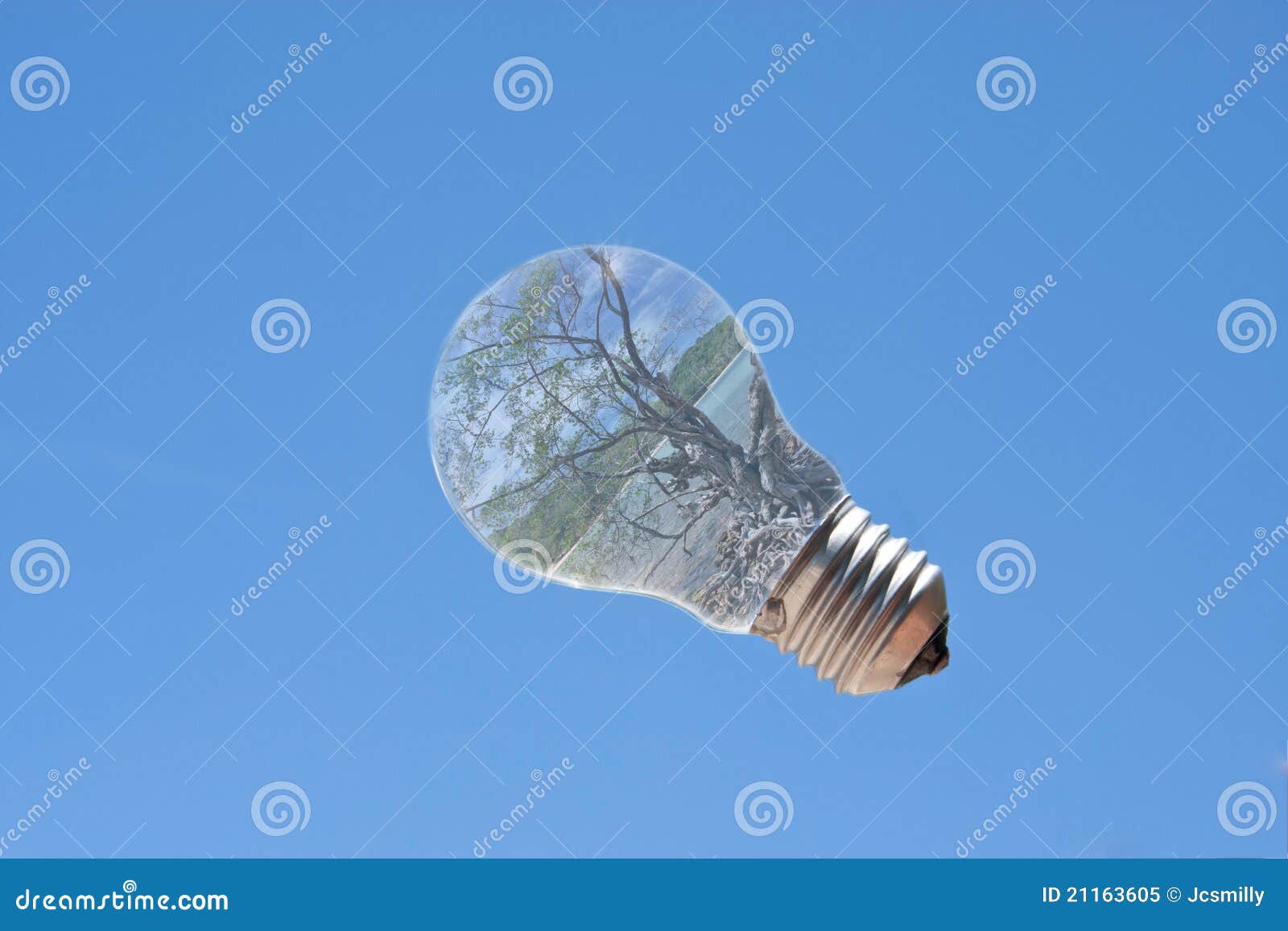 Light Bulb With Sea Landscape Inside Stock Image - Image of hold ...
