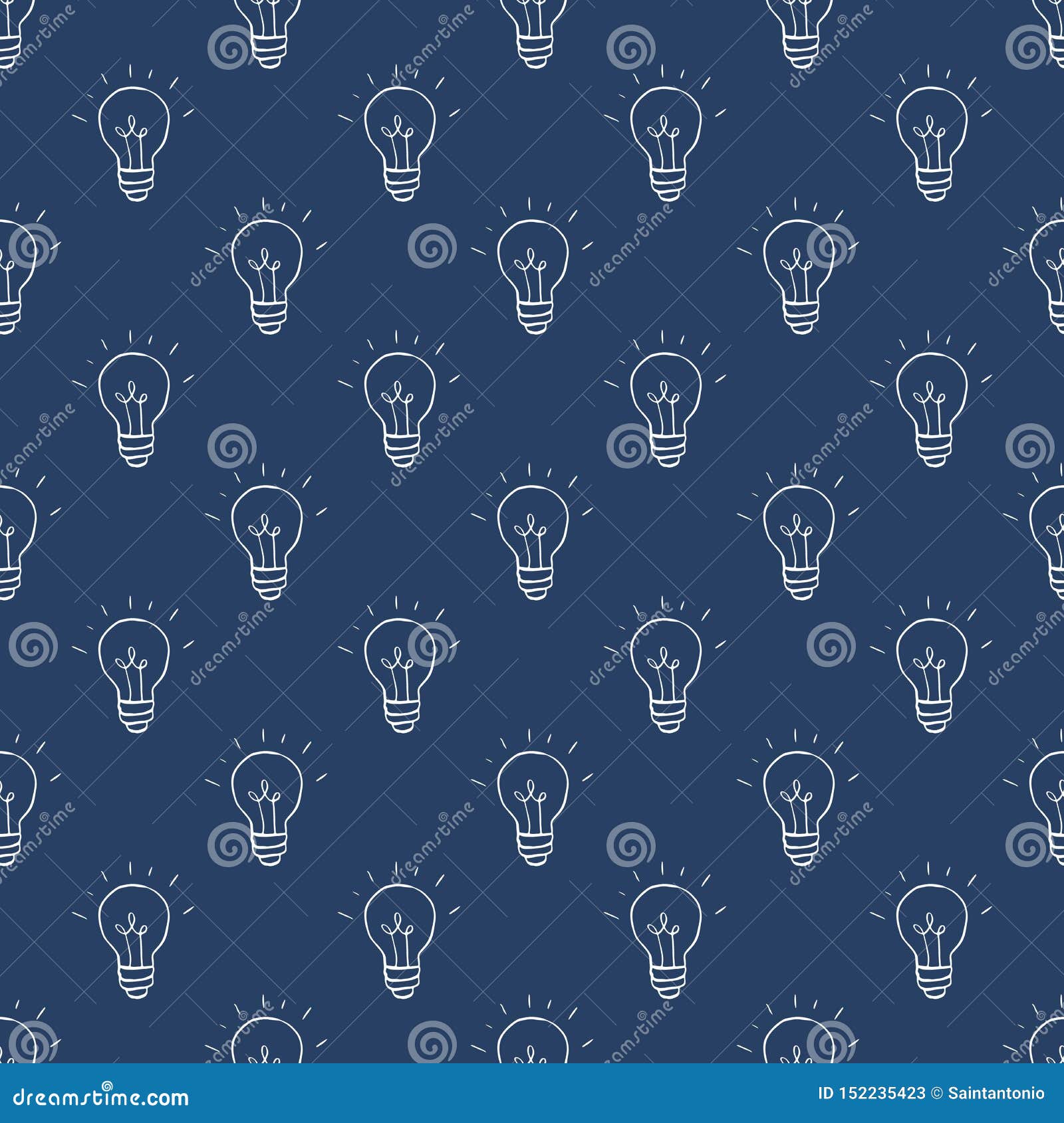 Light Bulb Seamless Pattern Hand Drawn. Vector Illustration Stock ...