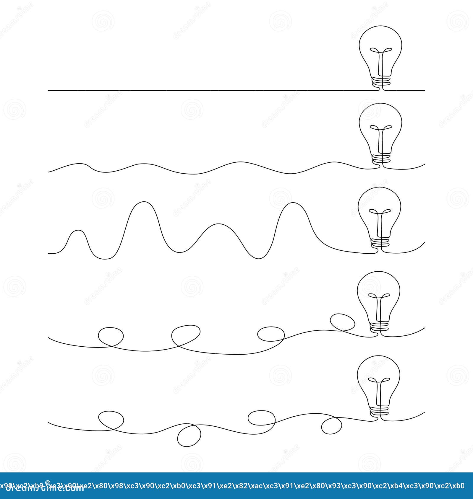 Light Bulb Set One Continuous Line Drawing Stock Illustration ...