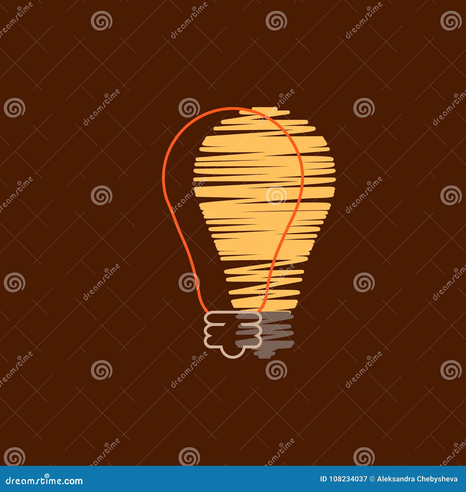 Light Bulb Shape As Inspiration Concept. Flat Style. Stock Vector ...
