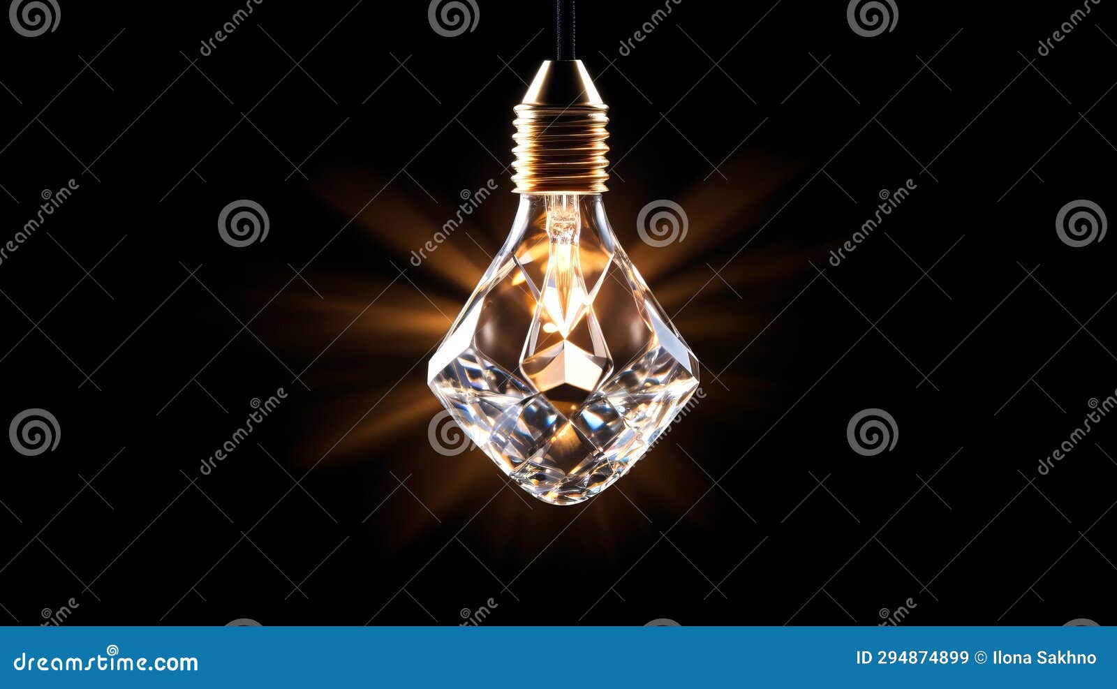 Light Bulb in the Shape of a Diamond. Concept of a Brilliant Idea Stock ...