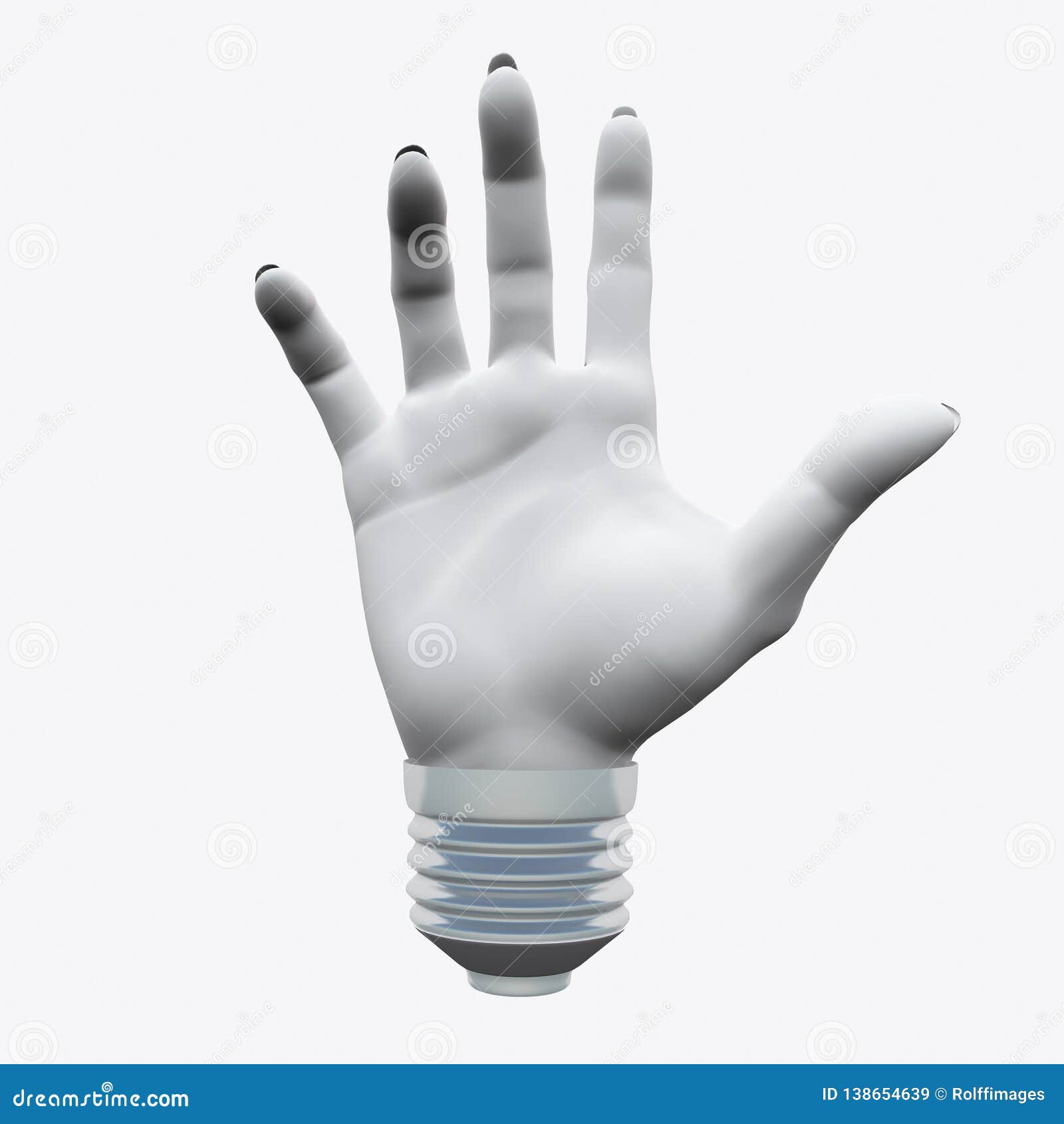 Light Bulb in Shape of Hand Stock Illustration - Illustration of ...