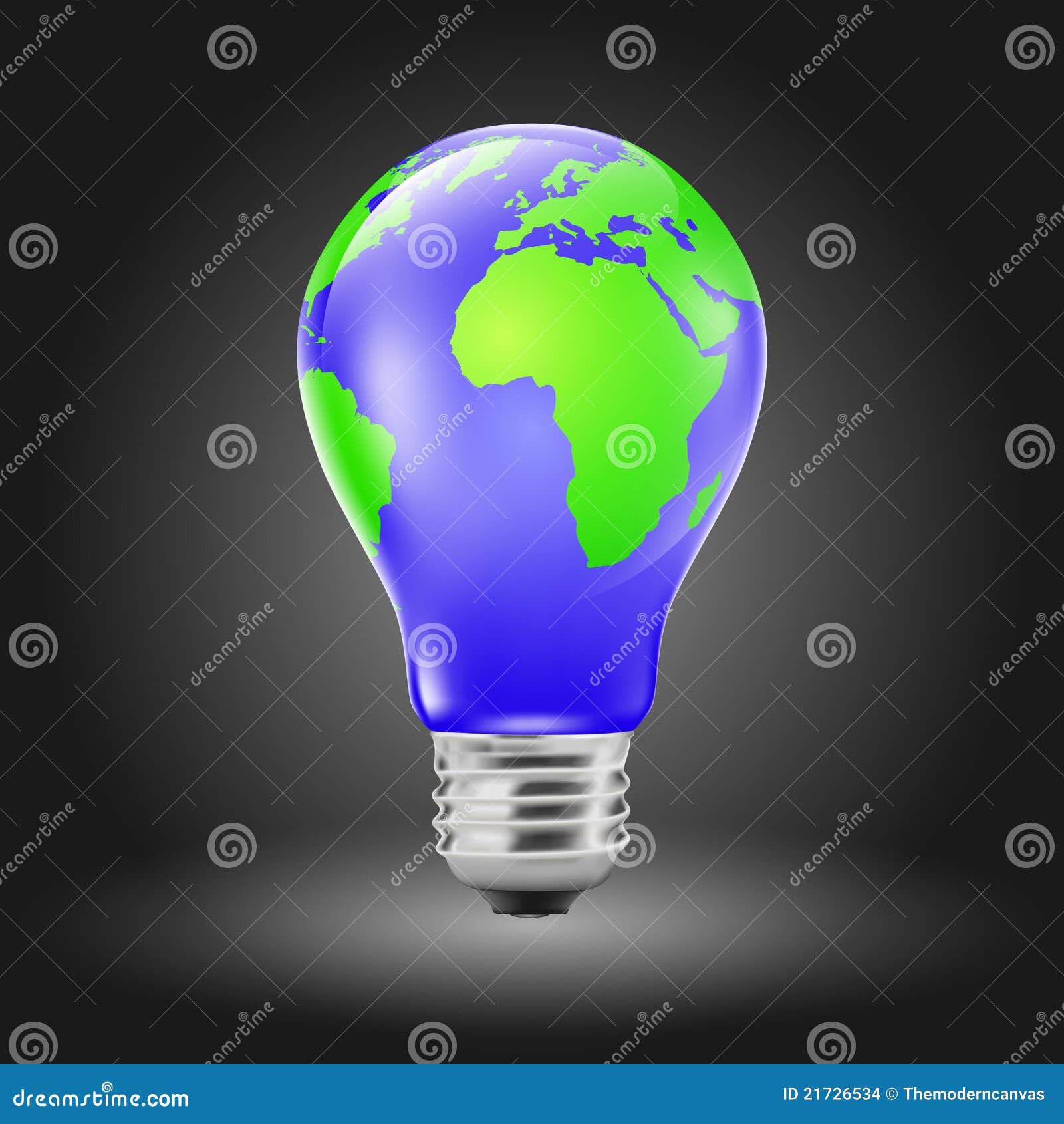 Light Bulb Shaped Earth stock vector. Illustration of green - 21726534