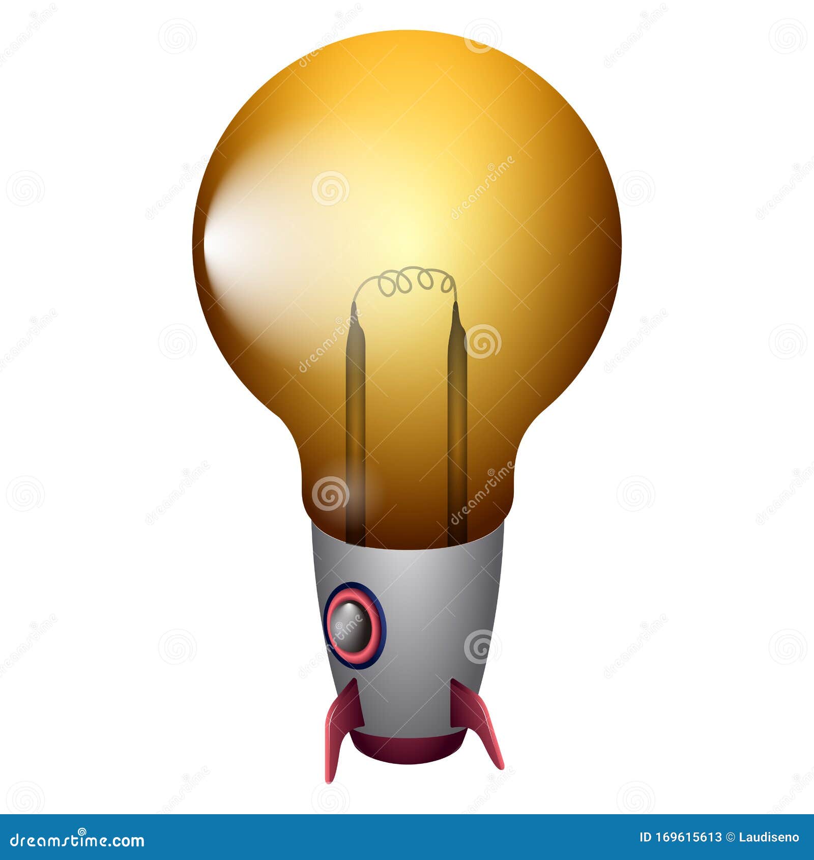 Light bulb shaped rocket stock vector. Illustration of technology ...