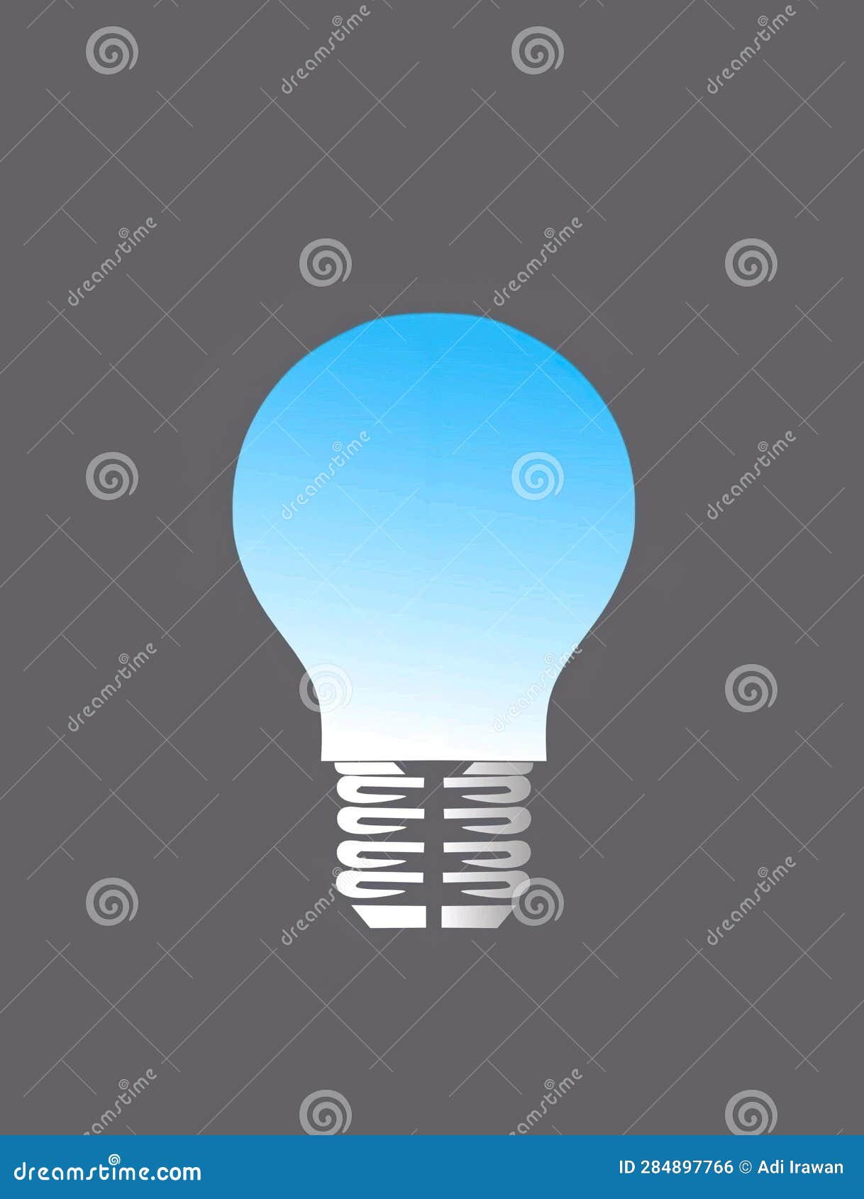 Light Bulb Shaped Vector Illustration in Blue and Gray Color Stock ...