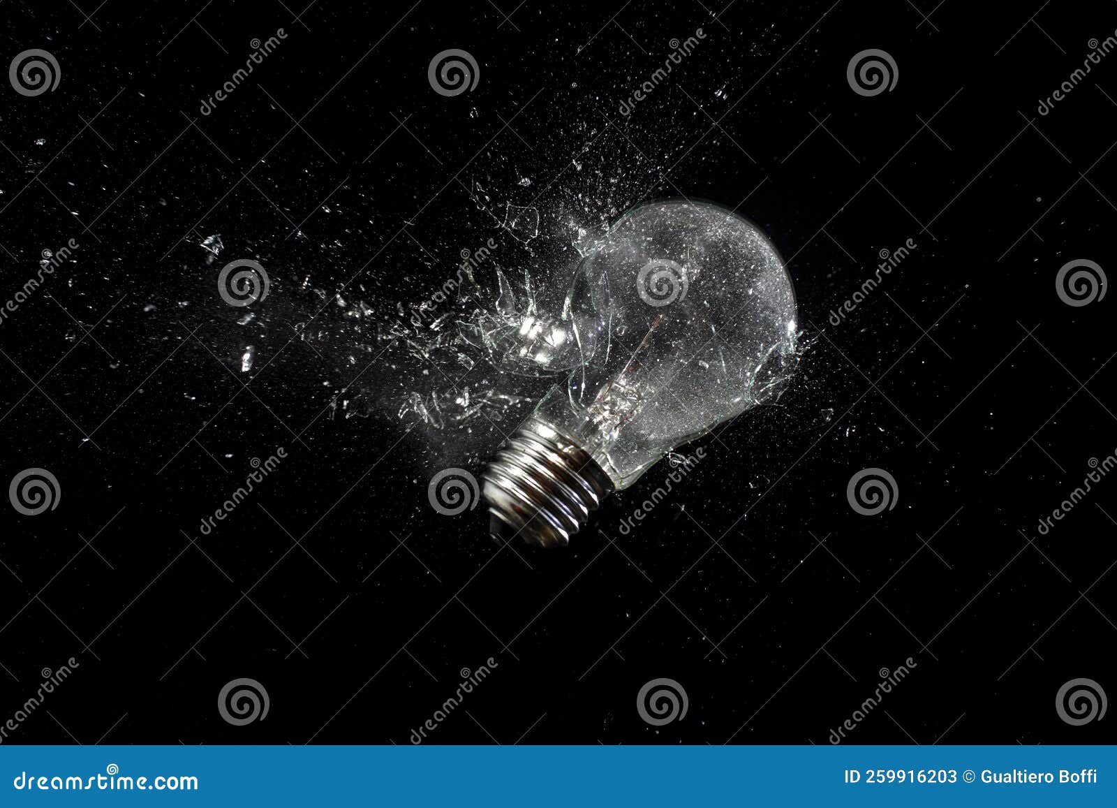 Light bulb shattering stock image. Image of broken, pieces - 259916203