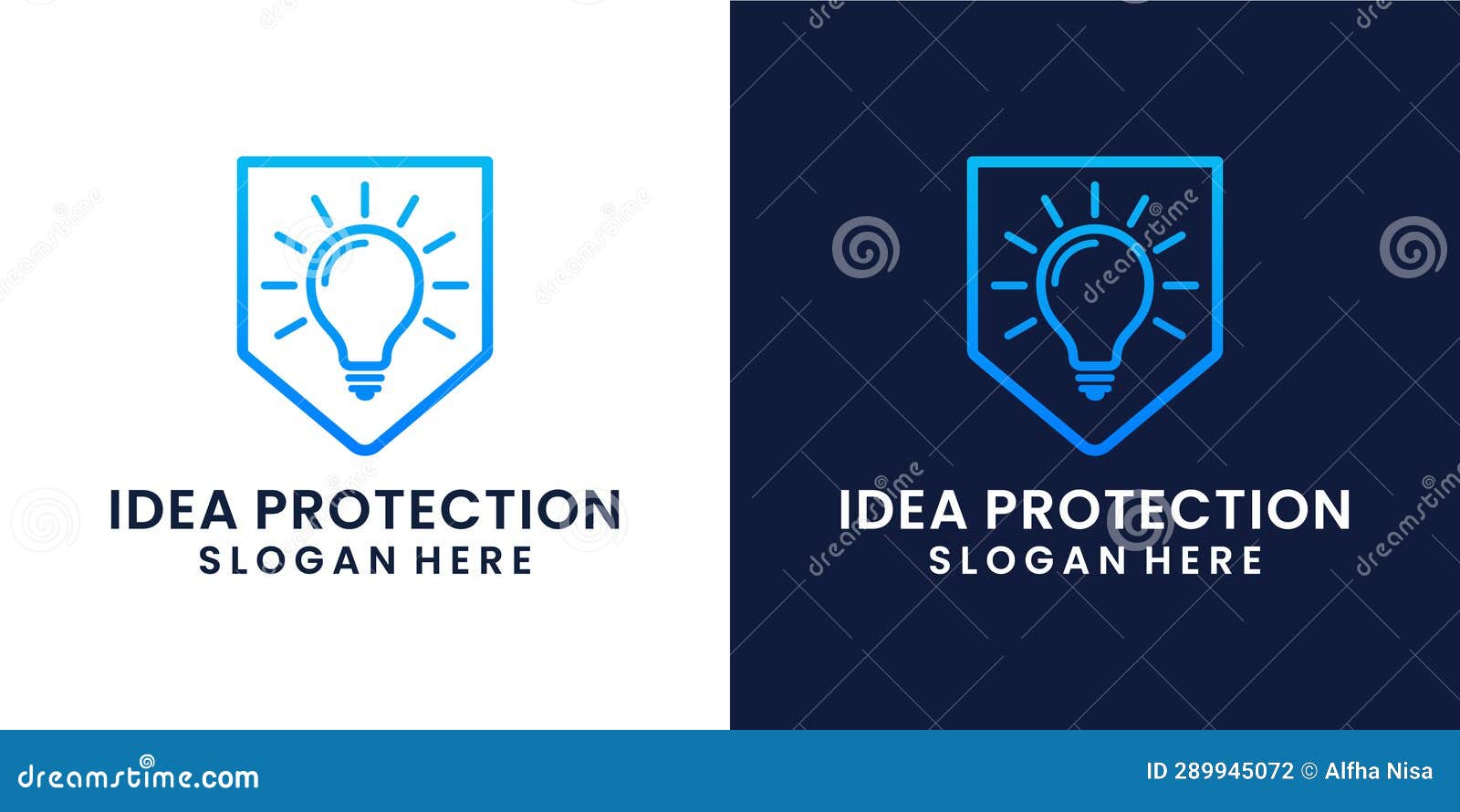 Light Bulb with Shield Logo Design Inspirations Stock Illustration ...
