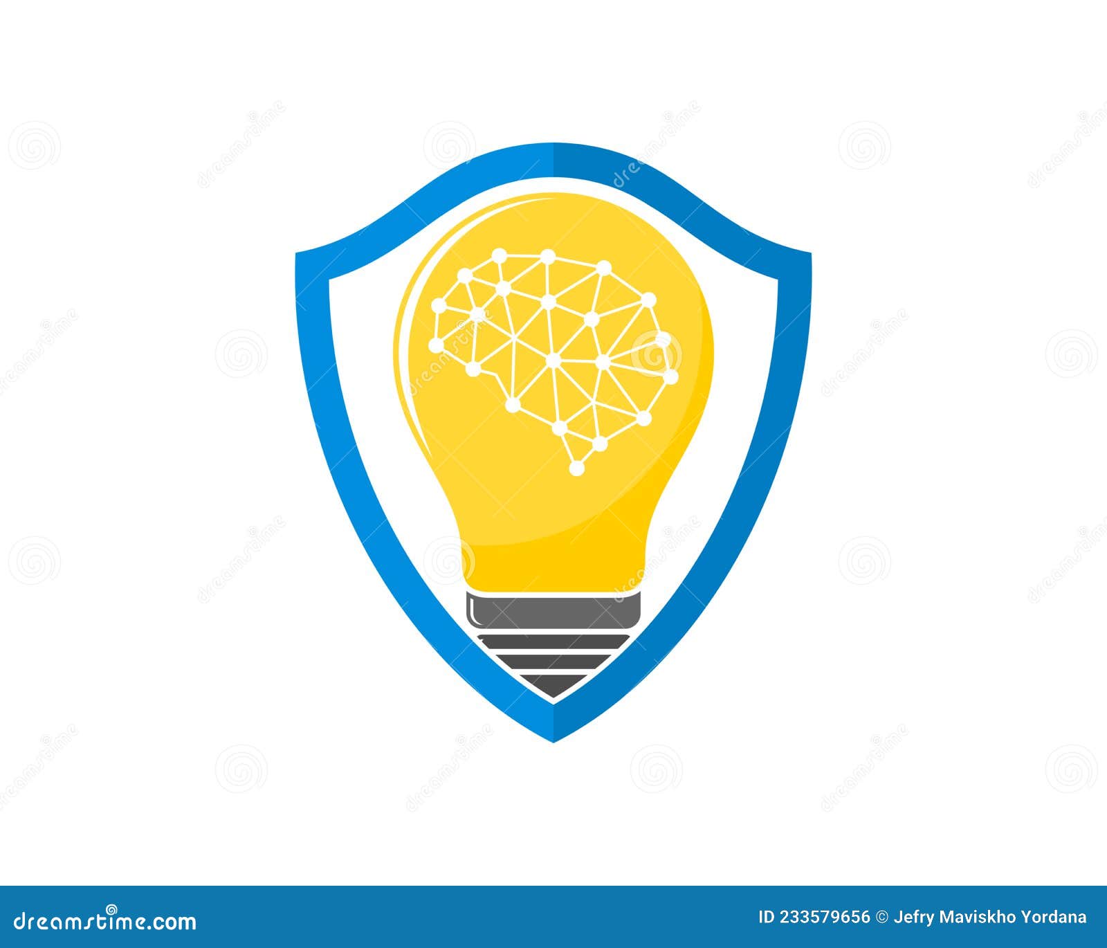 Light Bulb in the Shield Logo Stock Illustration - Illustration of ...