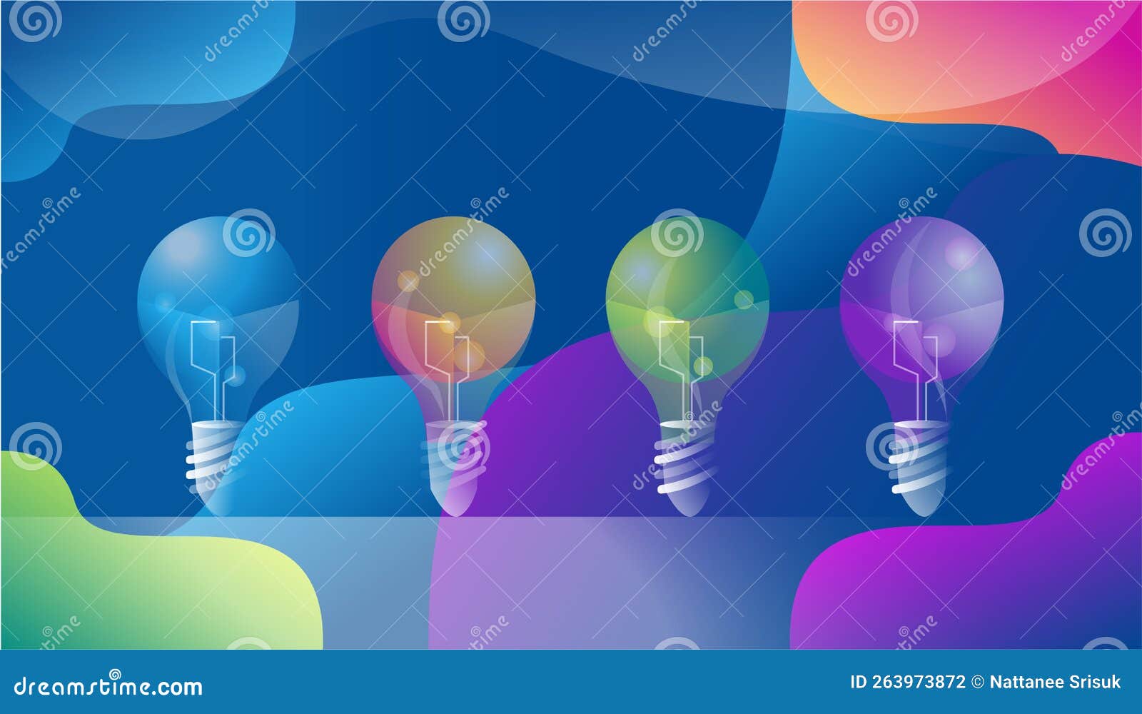Light Bulb Shine Navigate for Success Creative Business Thinking,set ...
