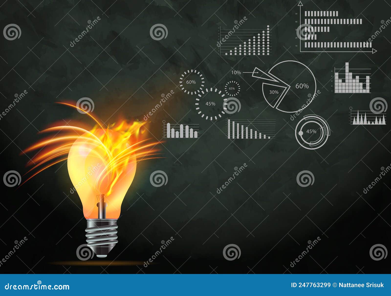 Light Bulb Shine the Power Lighting - Drawing Sketches Plan, Graph,data ...