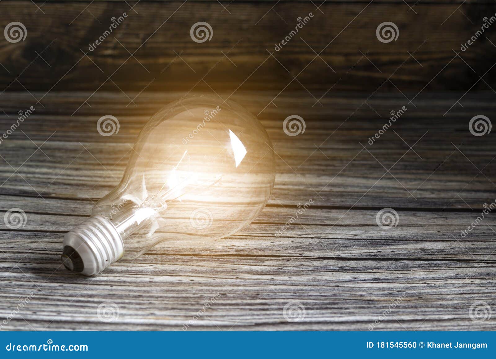 A Light Bulb Shining Brightly Placed Stock Photo - Image of intelligent ...