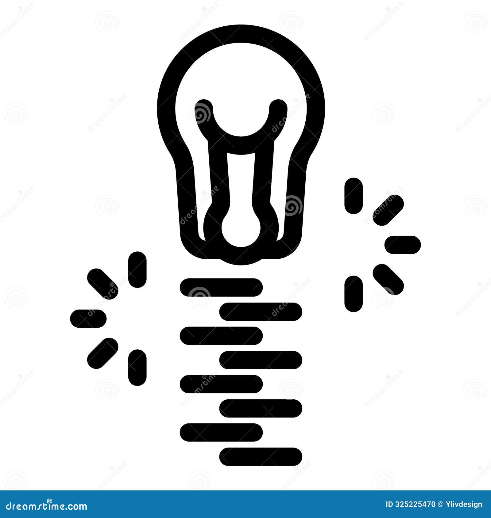 Light Bulb Shining with Moving Lines Representing Speed of Thought ...