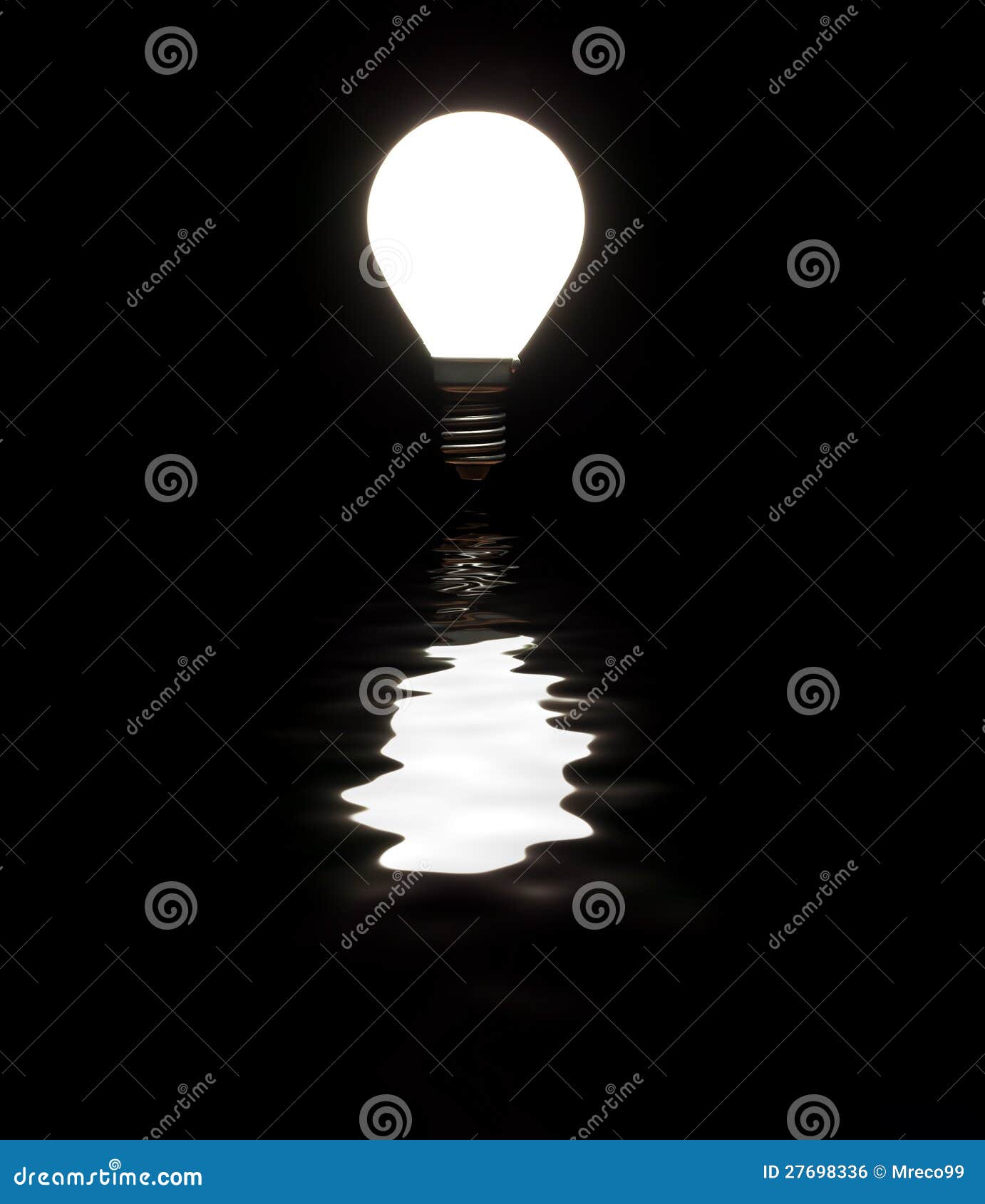 Light Bulb Shining with Reflection Stock Photo - Image of glow ...
