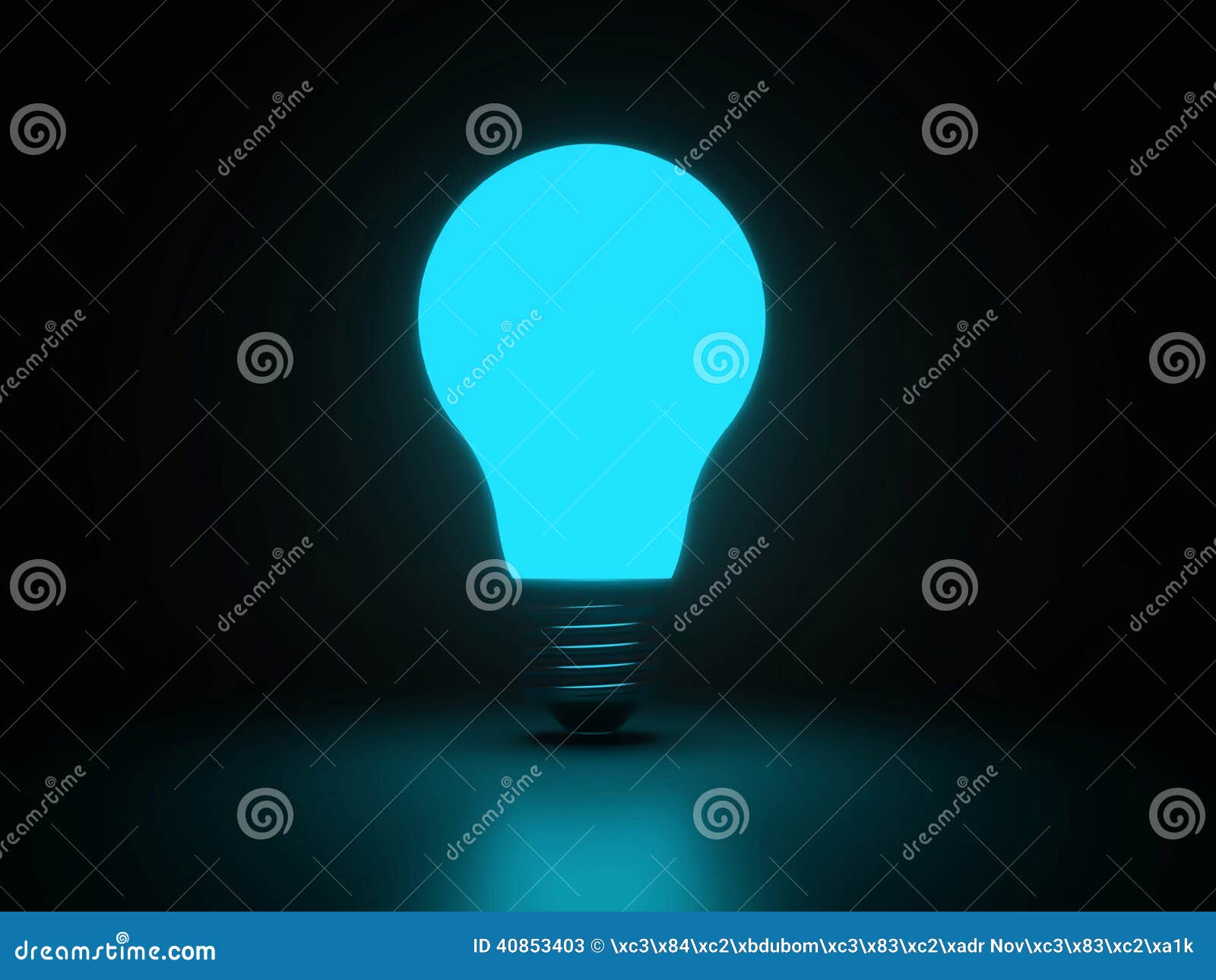 Light Bulb Shiny Blue Render Stock Image - Image of blue, concept: 40853403