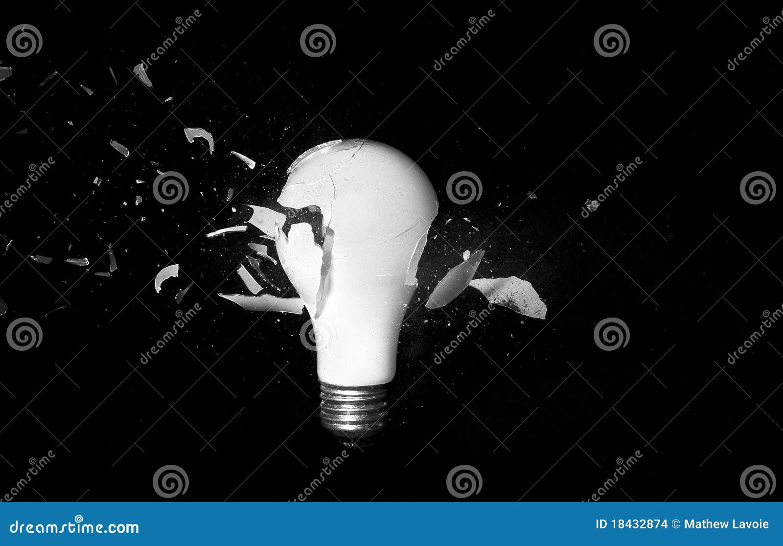 Light Bulb Shot and Shattering Stock Photo - Image of breaking ...