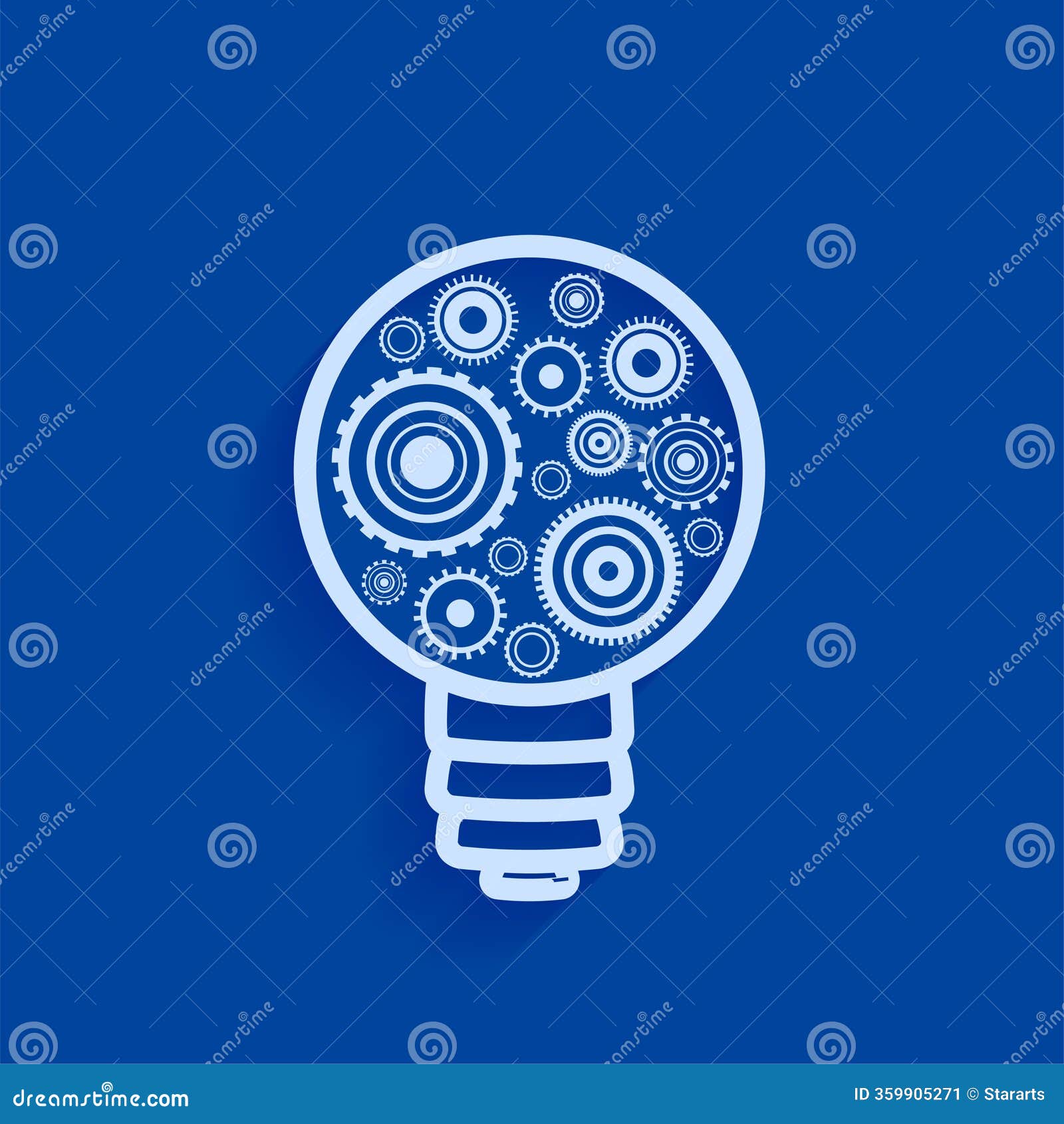 Light Bulb Sign with Gears Effective Learning Idea Concept Stock ...
