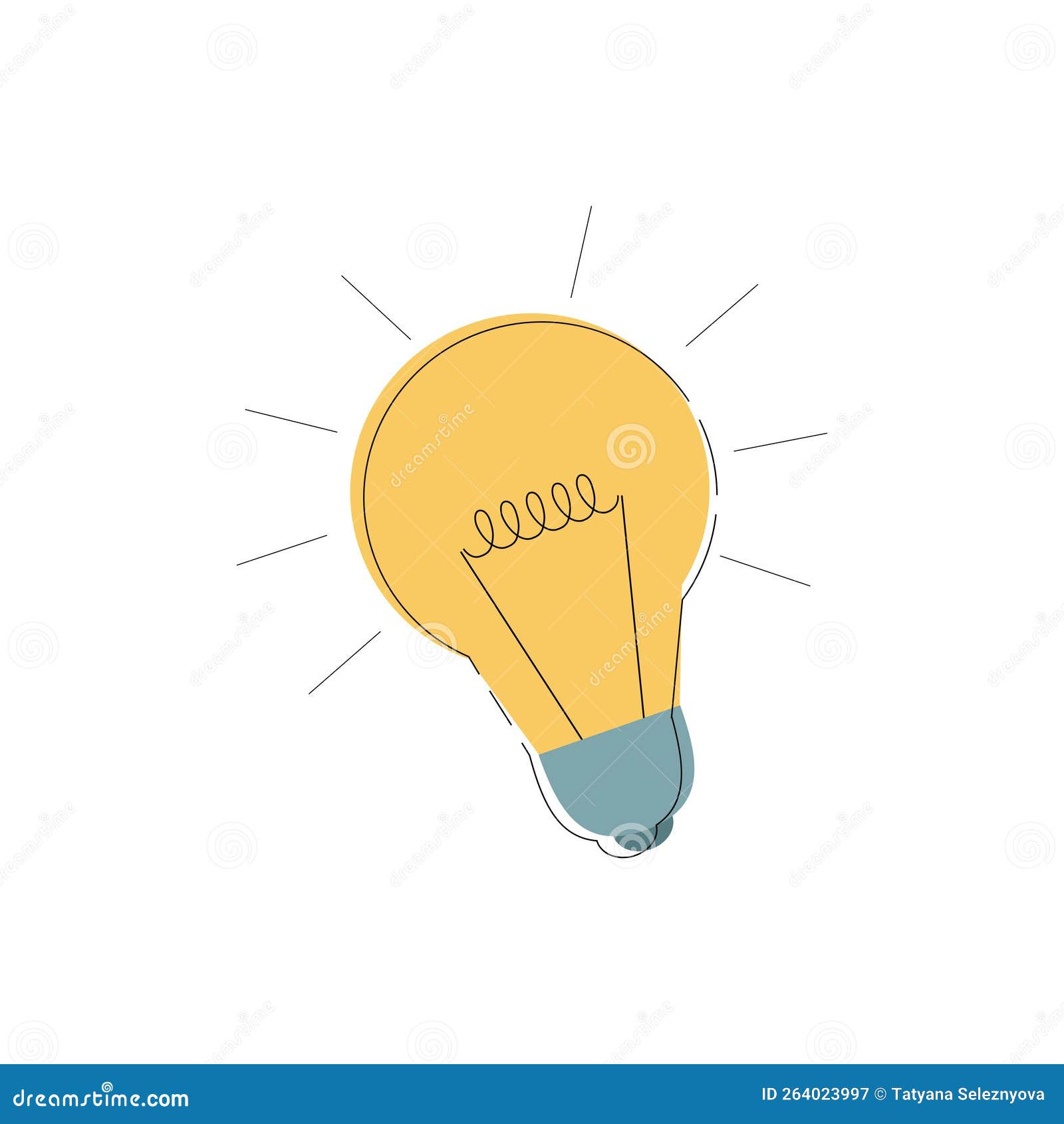 Flat Vector Light Bulb on a White Background. Light Bulb Sign. Idea ...