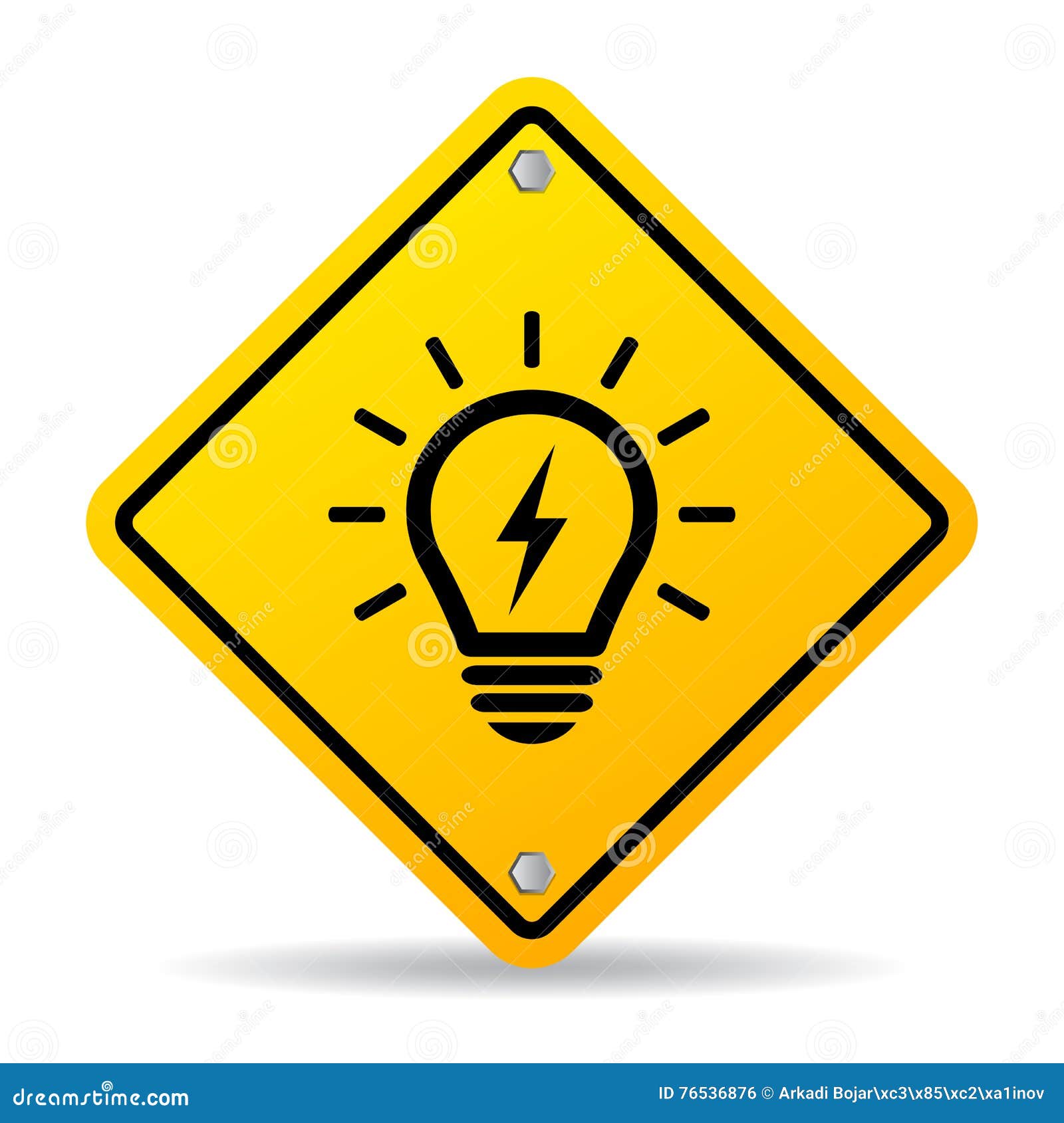 Light bulb sign stock vector. Illustration of energy - 76536876
