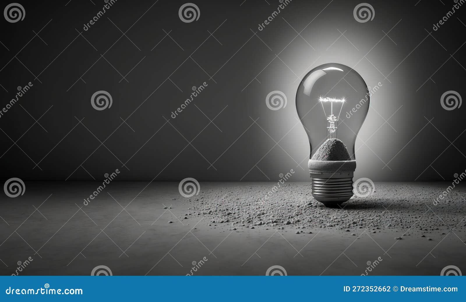 A Light Bulb Sitting on Top of a Pile of Dirt Stock Illustration ...