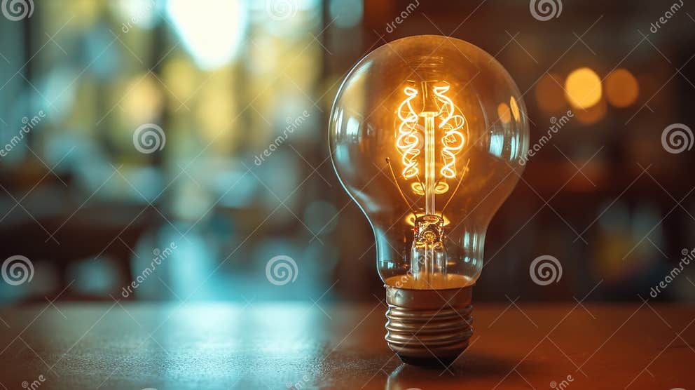 A Light Bulb Sitting on Top of a Table with Some Other Objects, AI ...