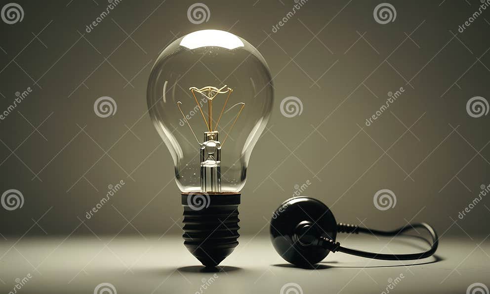 Light Bulb with Small on Top Stock Illustration - Illustration of ...