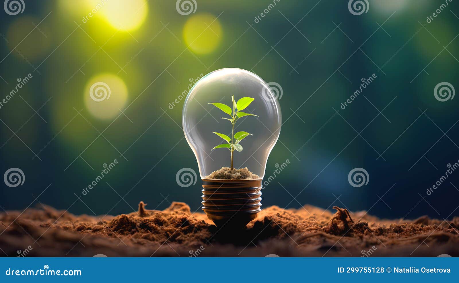 Light Bulb with a Small Tree Inside. Ecological Projects Sustainability ...