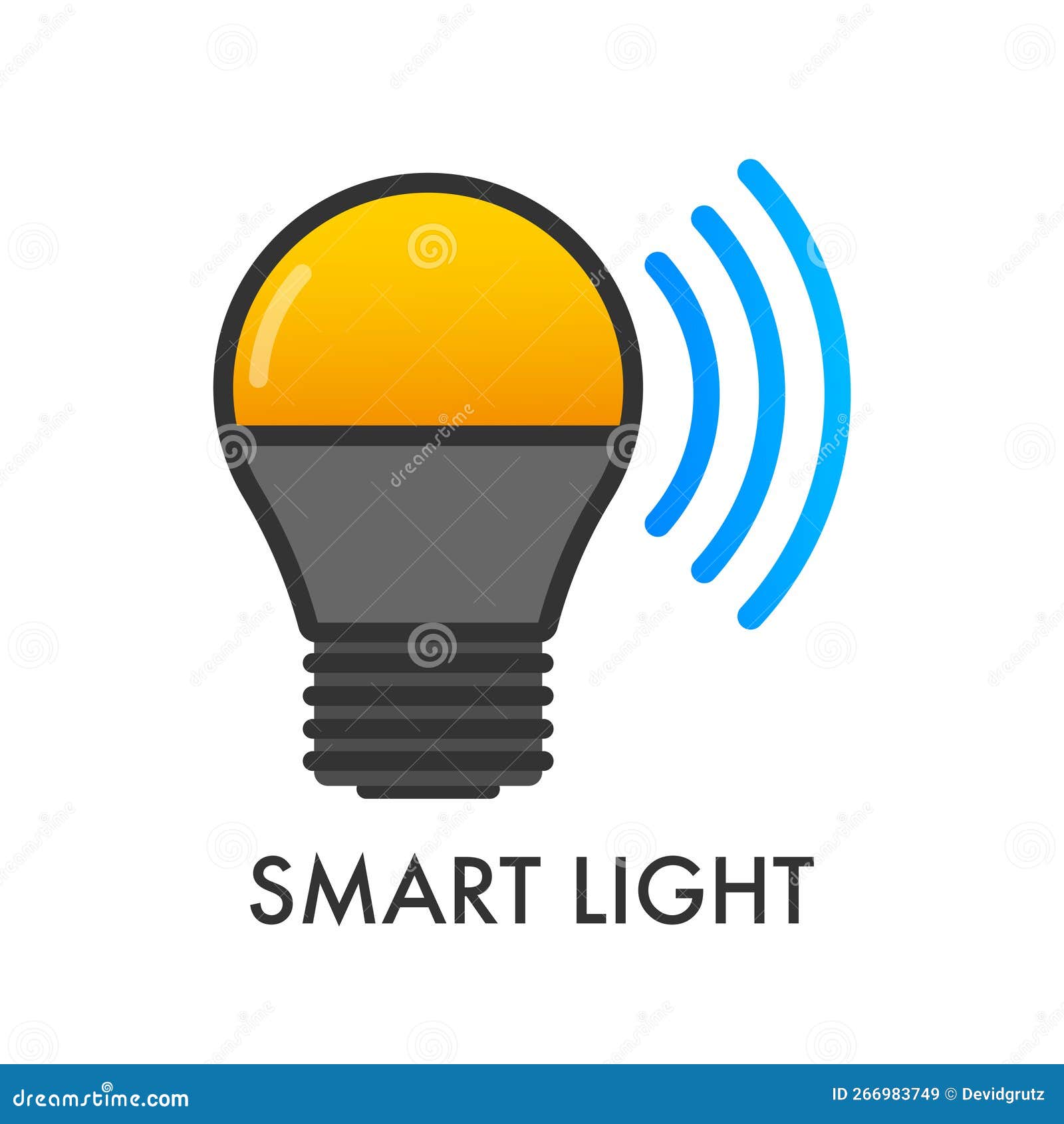 Light Bulb. Smart Light Icon. Wireless Communication Technology. Vector ...