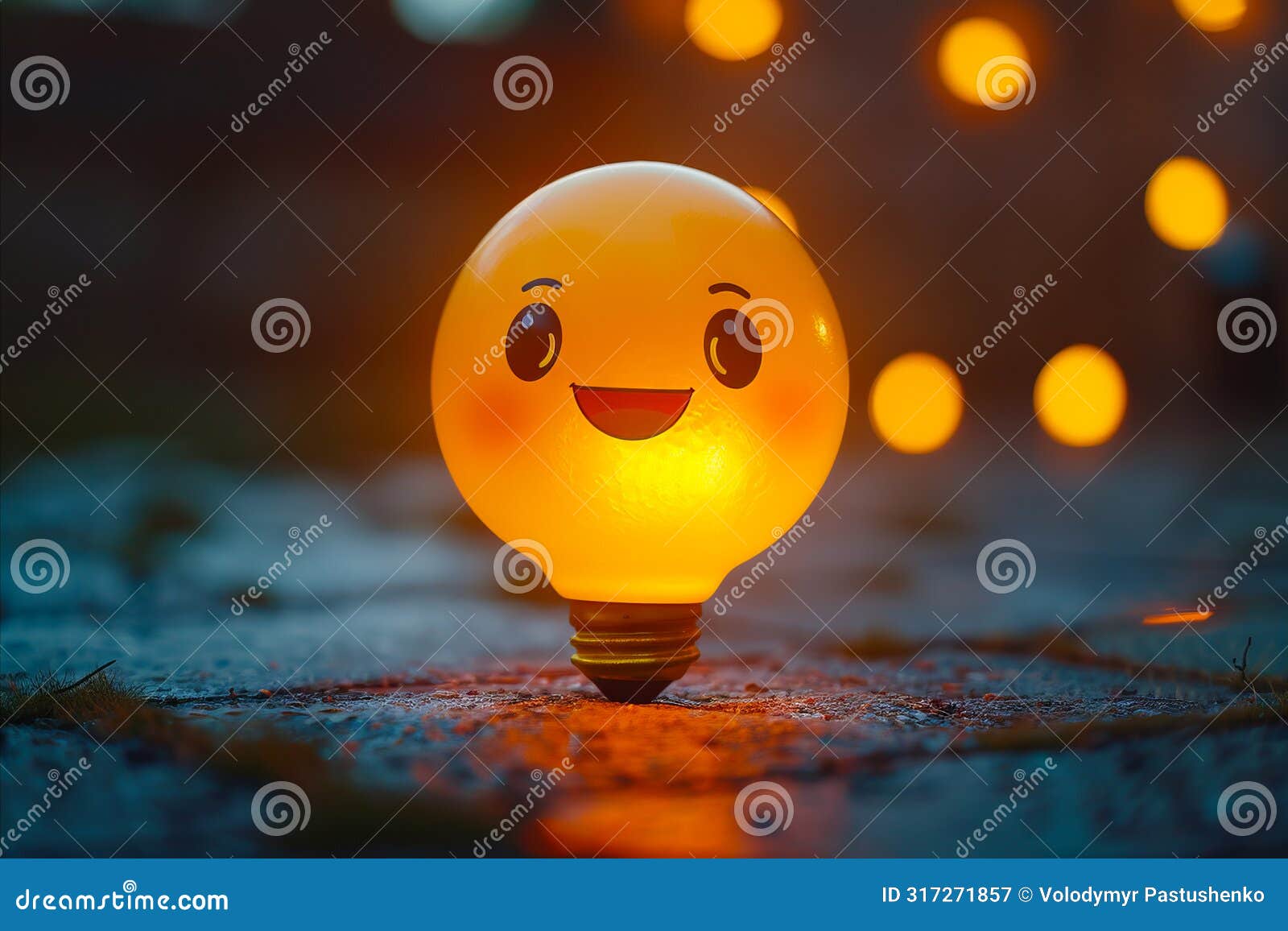 A Light Bulb with a Smiley Face on it Stock Image - Image of ducky ...