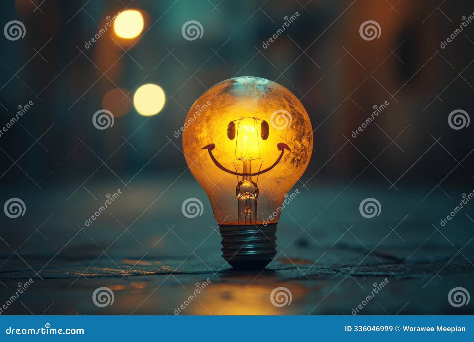 A Light Bulb with a Smiley Face Drawn on it Stock Image - Image of ...