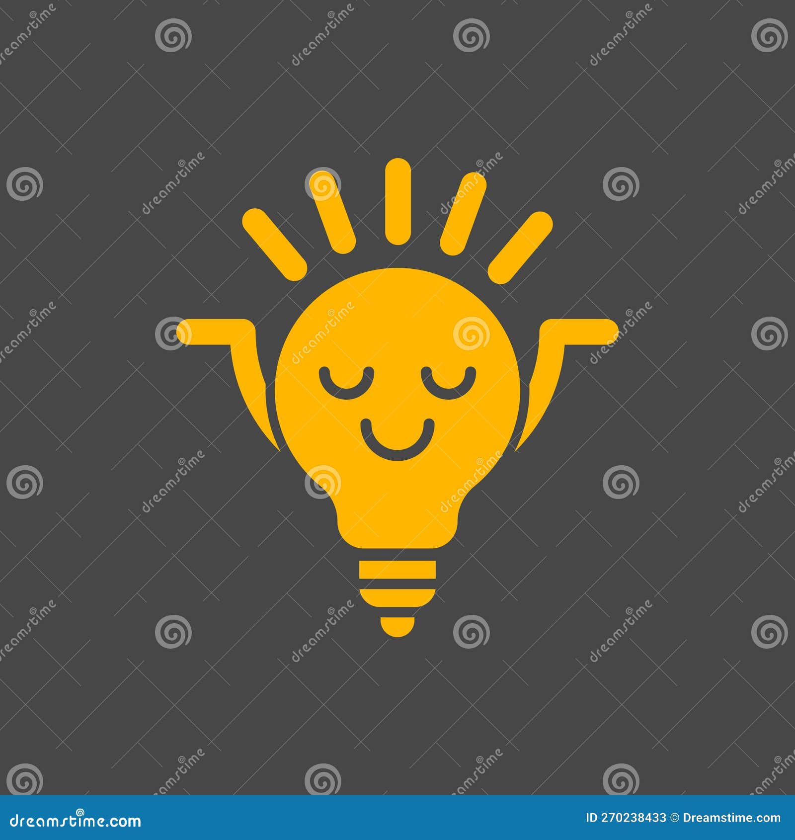 Light Bulb Smiling, Happy Character Stock Vector - Illustration of ...