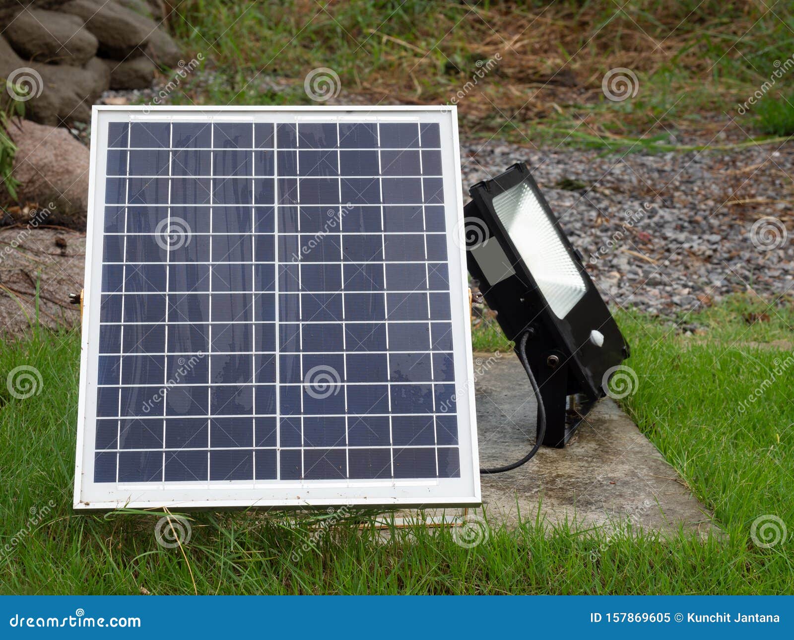 Light bulb with solar cell stock image. Image of cell - 157869605