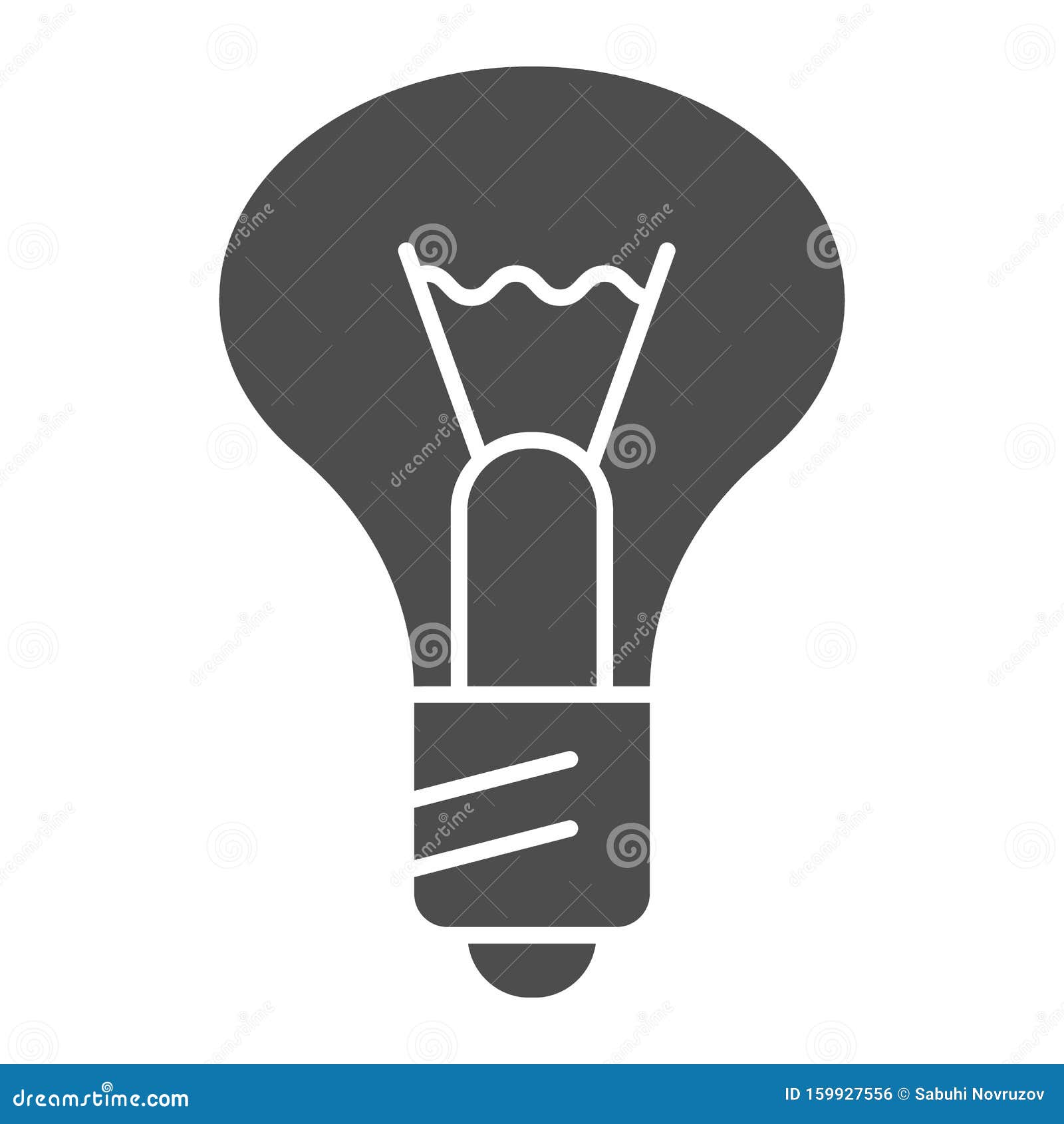 Light Bulb Solid Icon. Lamp Vector Illustration Isolated on White Stock ...