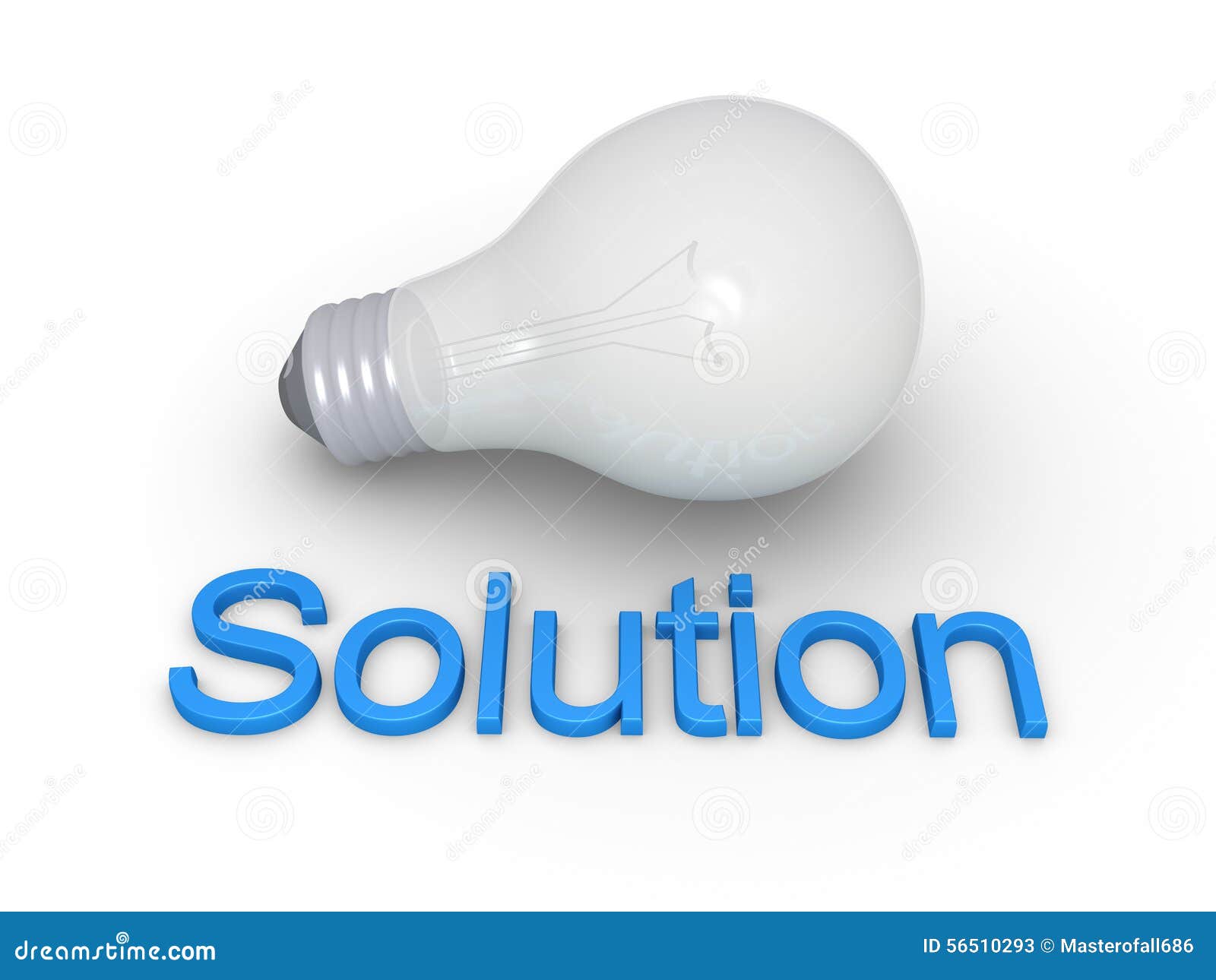 Light Bulb and Solution Word Stock Illustration - Illustration of light ...