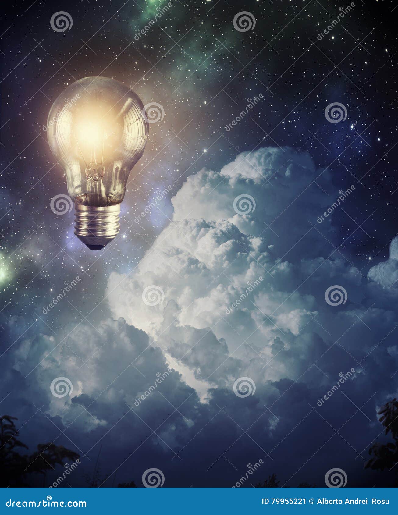 Light bulb and space stock image. Image of lamp, concept - 79955221