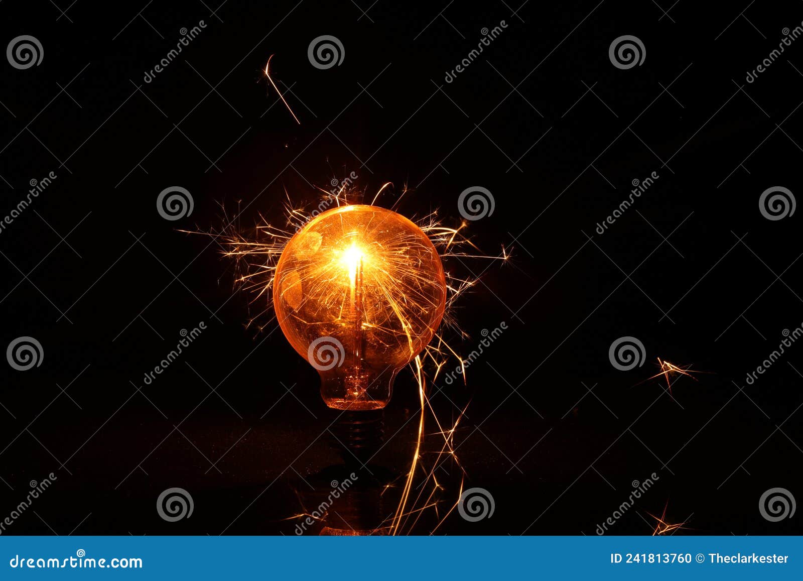 Light Bulb Exploding Emitting Sparks Stock Photo - Image of design ...